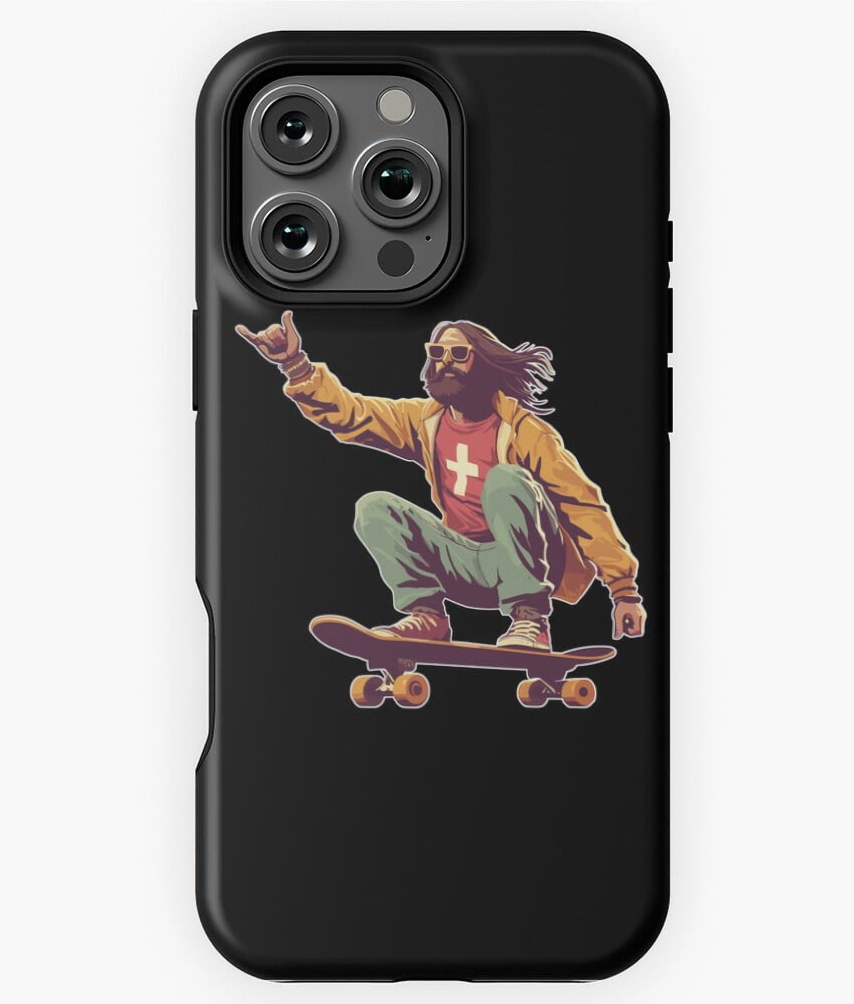 Cool Trendy Jesus Christ Skater Phone Case for iPhone 16 15 14 13 12 11 ...