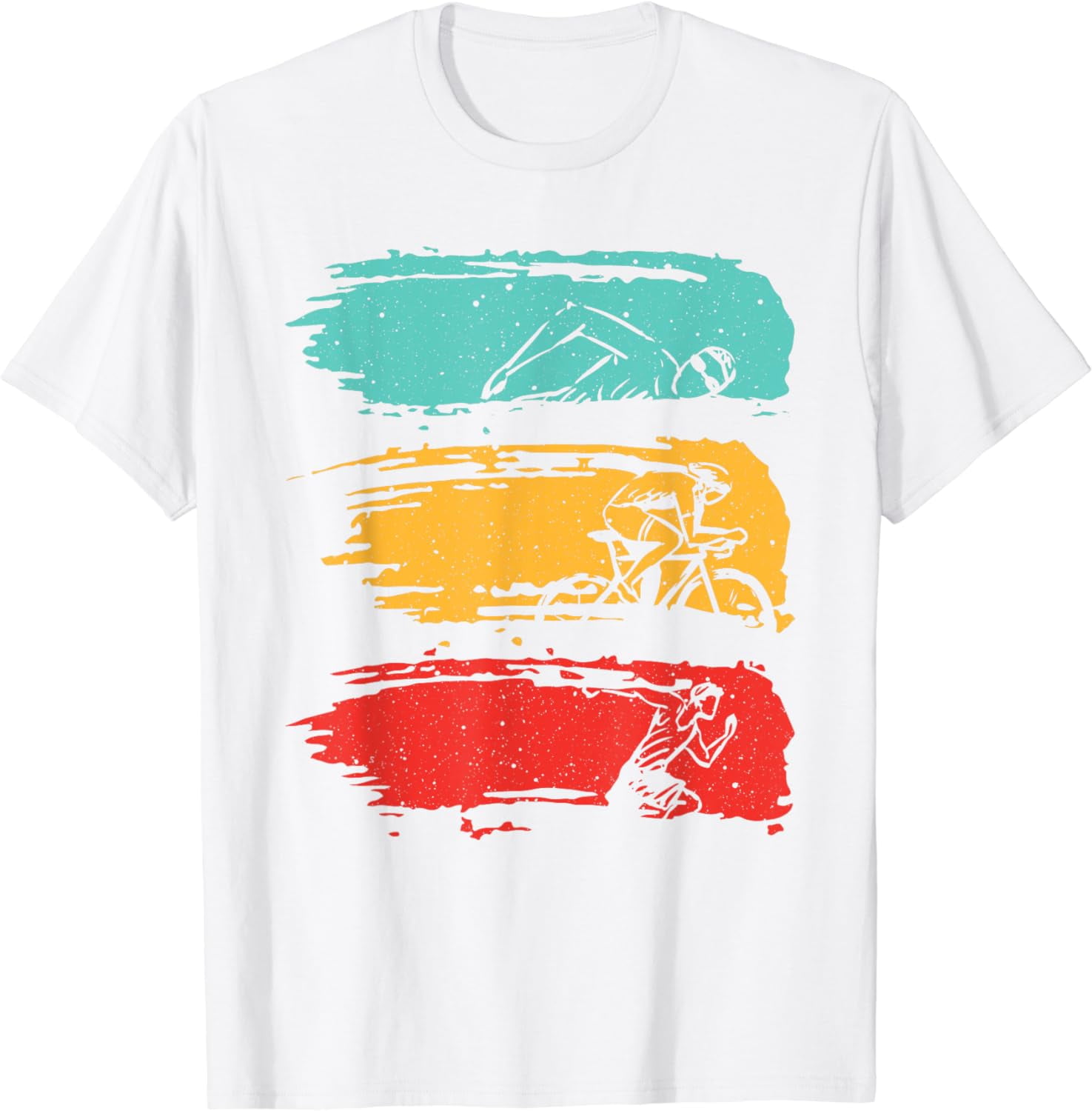 Cool Triathlon For Men Women Vintage Swimmer Biker Cyclist T-Shirt ...