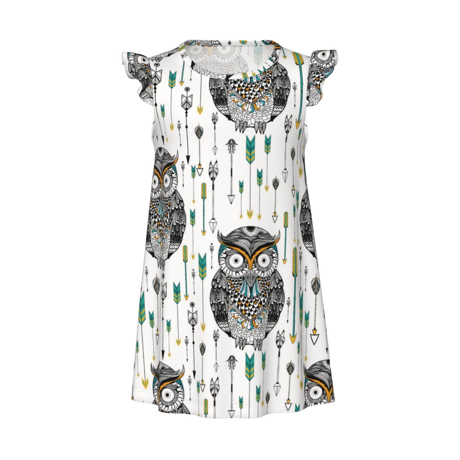 Cool Tribe Owls Girls Nightgowns, Pajamas for Girls, Soft Flutter Short ...