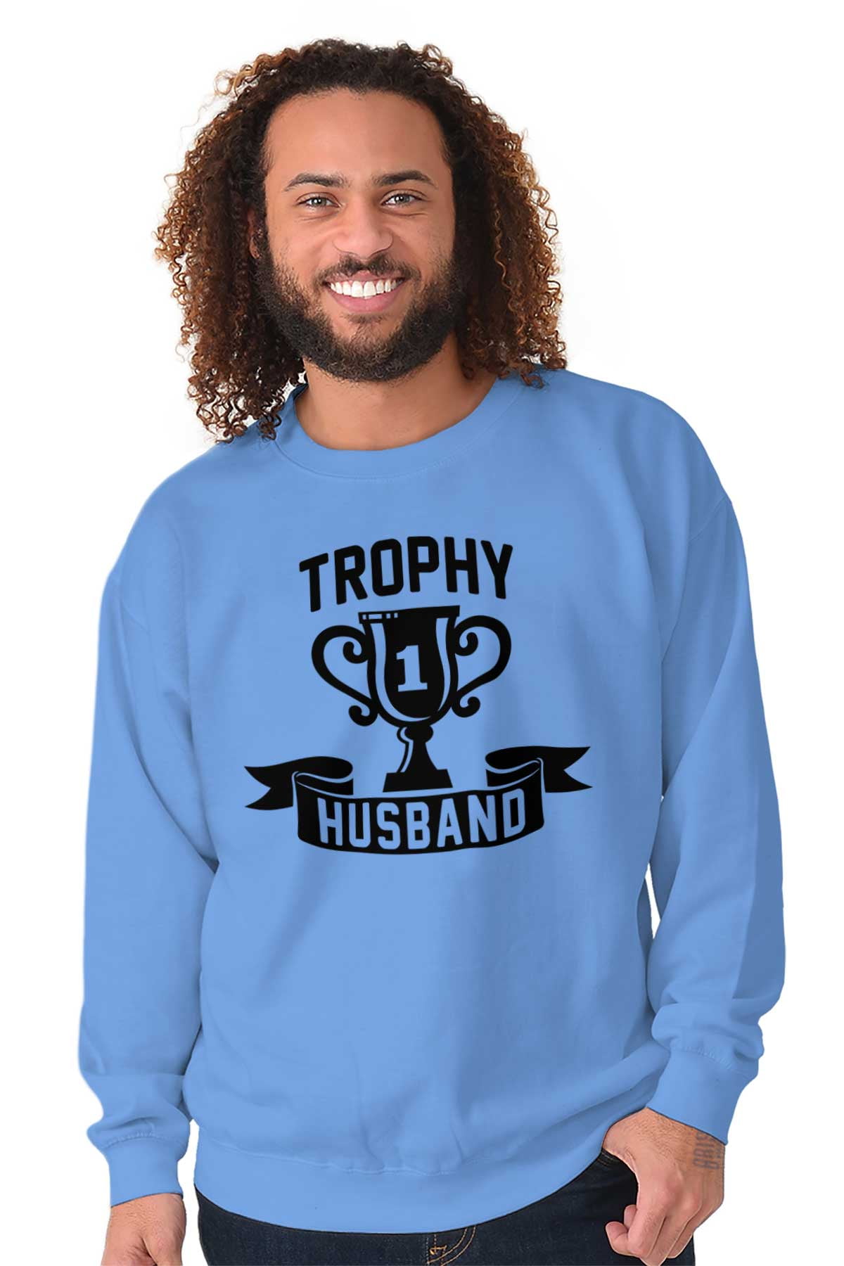 Cool Trophy Husband Number 1 Hubby Men's Crewneck Sweatshirt Brisco ...
