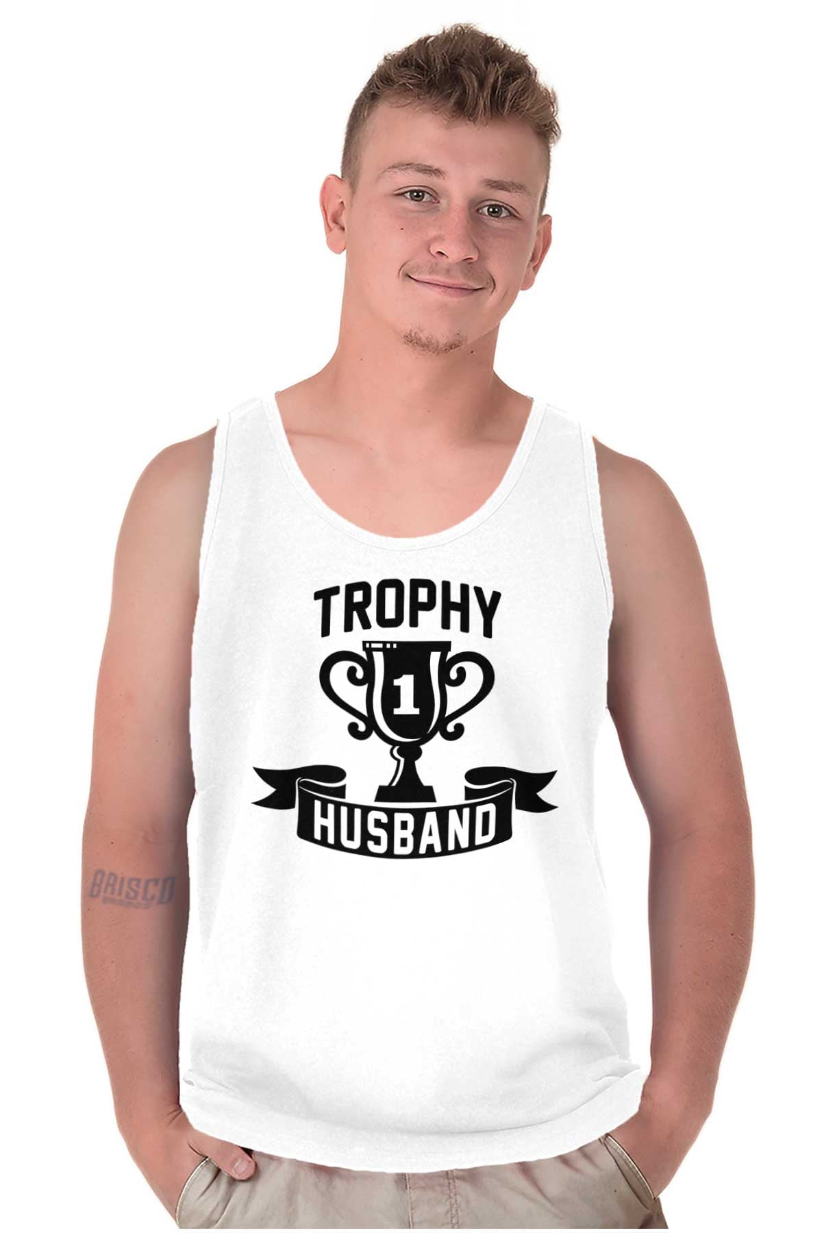 Cool Trophy Husband Number 1 Hubby Men Big & Tall Tank Top Brisco ...