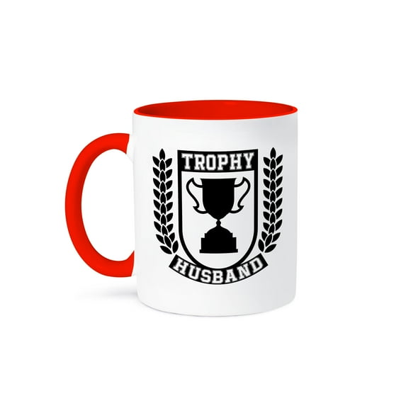 Cool Trophy Husband Symbol, 11oz Two-Tone Red Mug - Walmart.com
