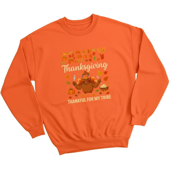 Cool Turkey Thankful For My Tribe Festive Holiday Graphic Pullover ...