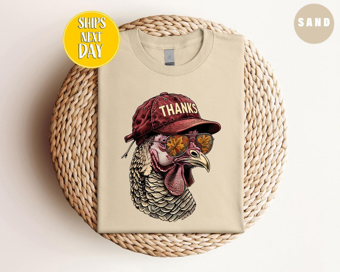 Cool Turkey Thanksgiving T-Shirt: Funny Vintage Turkey With Hat Tee ...