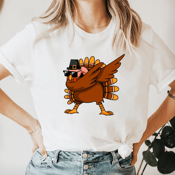 Cool Turkey With Sunglasses Funny Thanksgiving Graphic Unisex T-Shirt ...