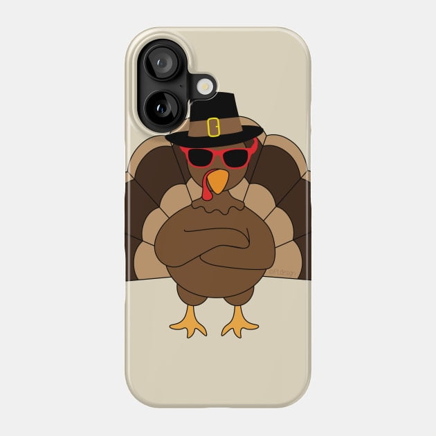 Cool Turkey with Sunglasses Funny Thanksgiving Cartoon Illustration ...