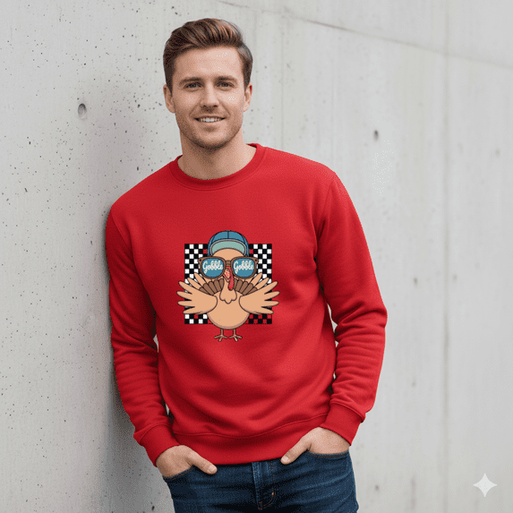 Cool Turkey with Sunglasses Retro Thanksgiving Graphic Sweatshirt, up ...