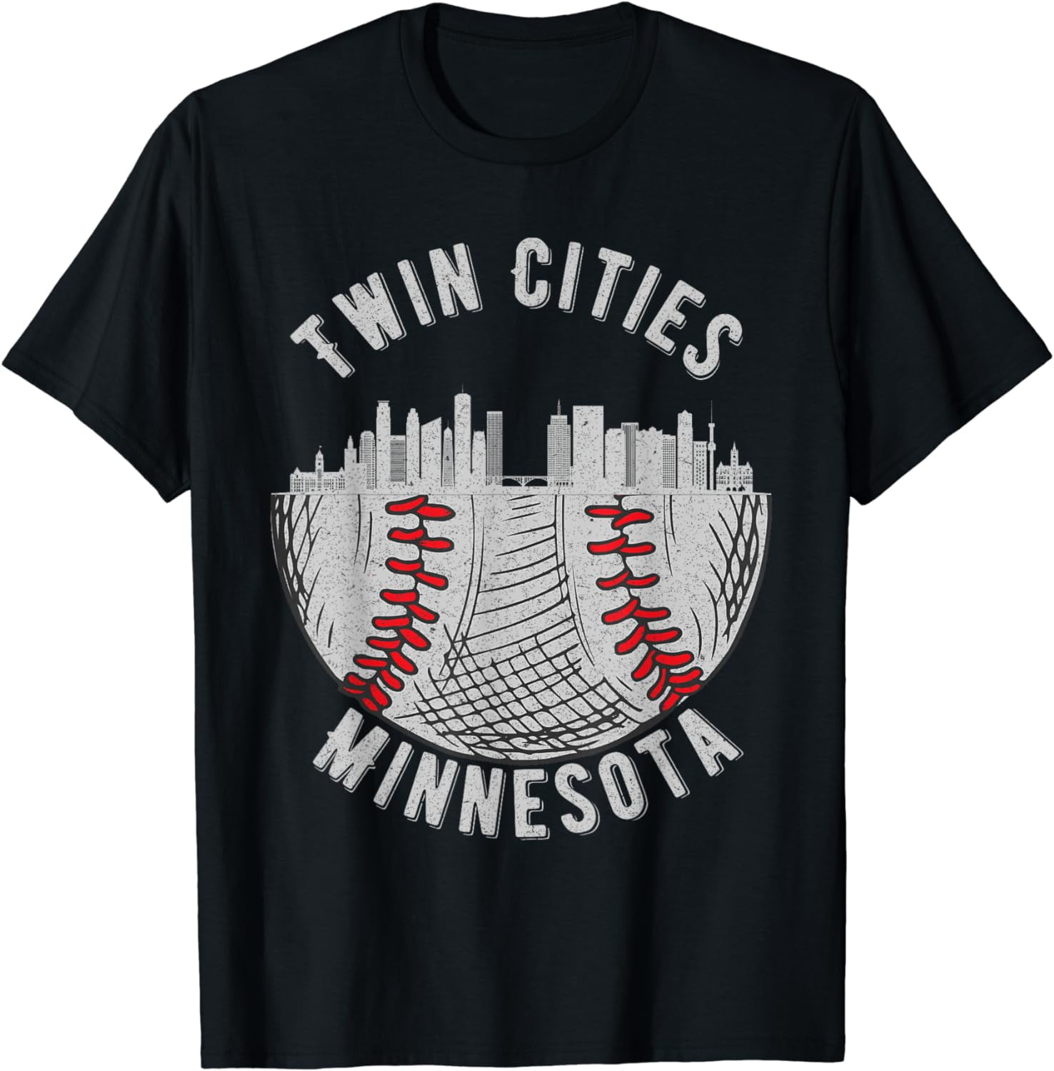 Cool Twin Cities Minnesota MN Baseball Skyline St. Paul-MPLS T-Shirt ...