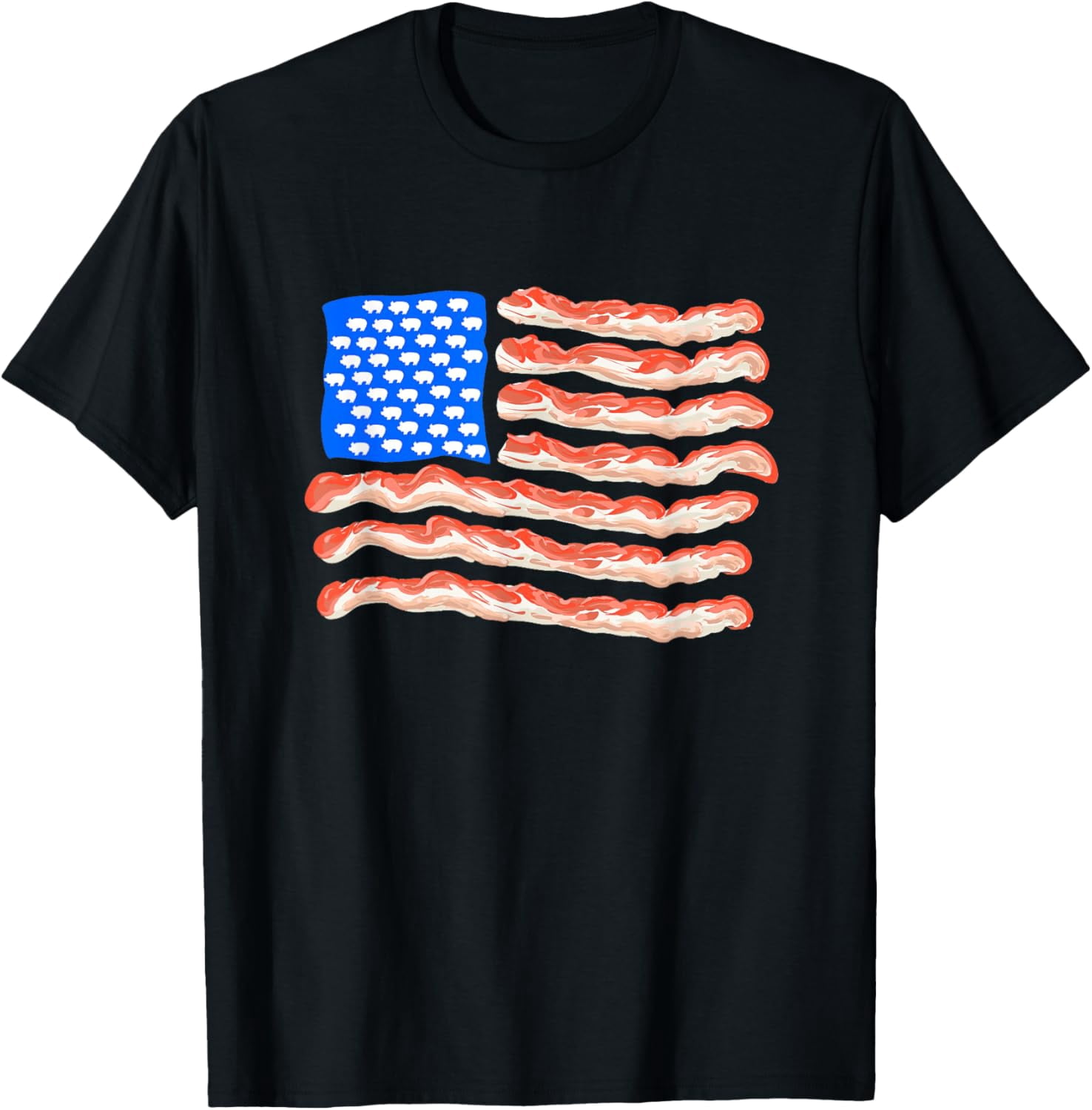Cool USA Bacon Flag | Funny Foodie Patriot Meat Eater Gift T-Shirt men ...