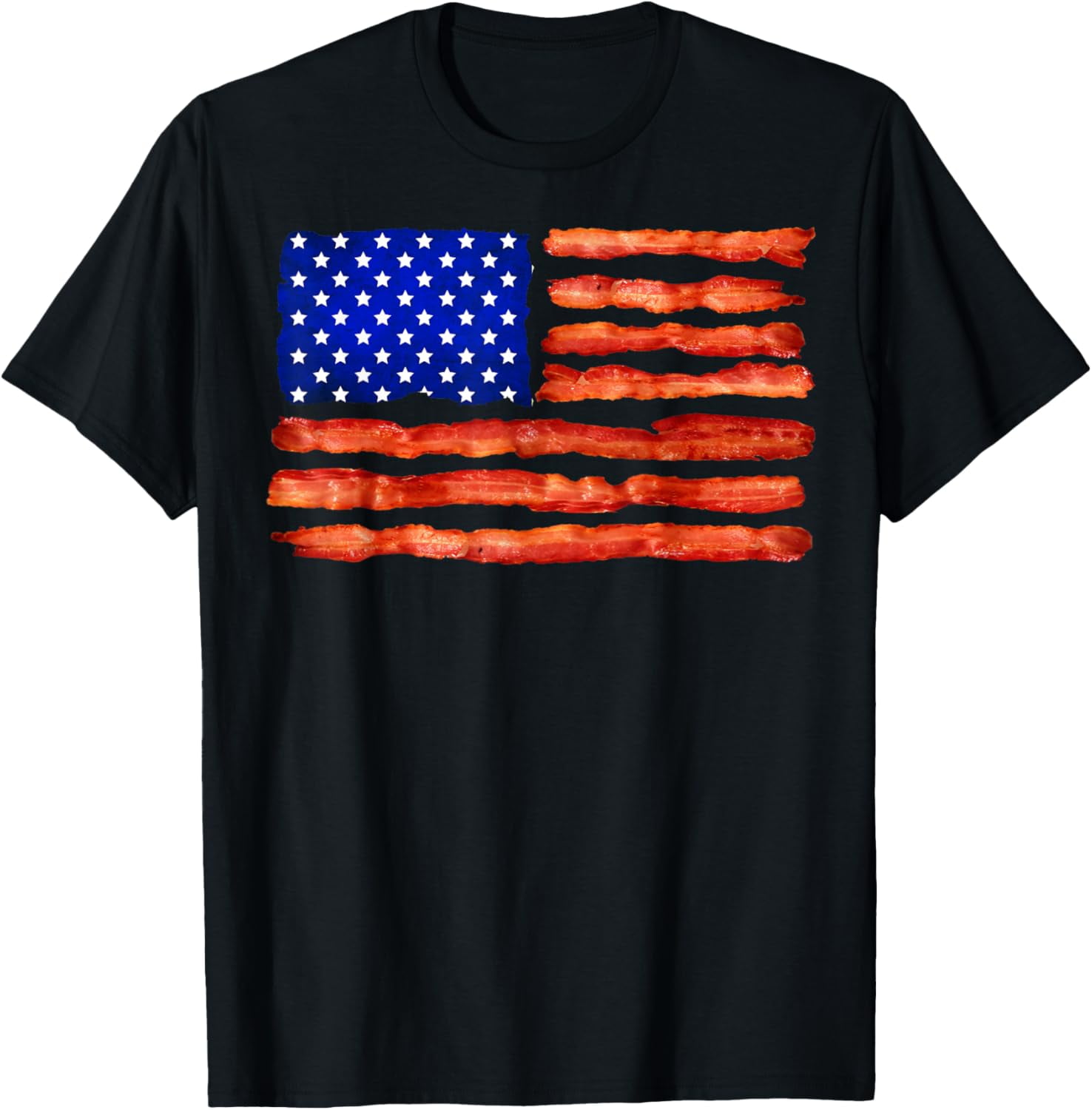 Cool USA Bacon Flag | Funny Foodie Patriot Meat Eater Gift T-Shirt ...