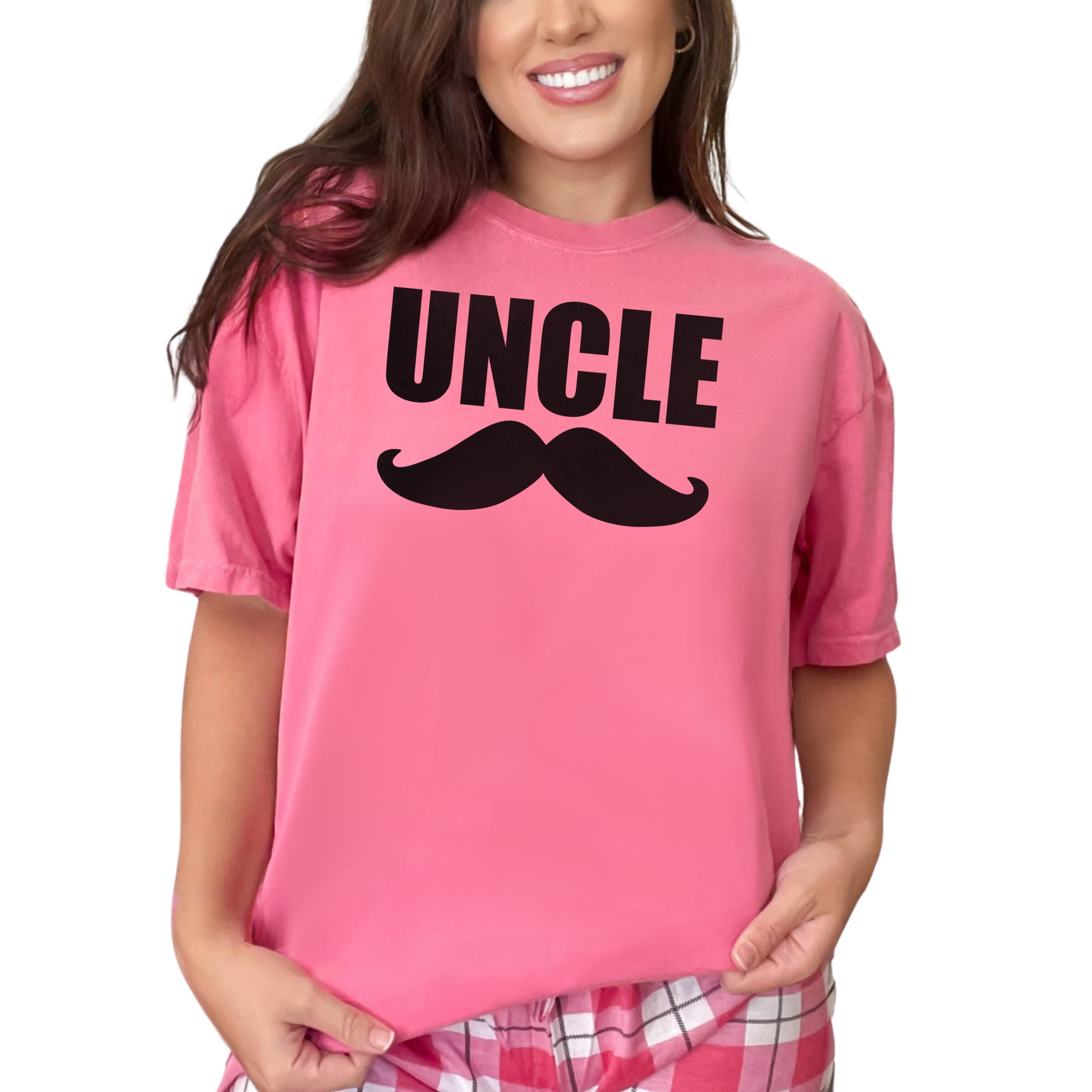 Cool Uncle with Mustache Graphic, Crunchberry Comfort Colors T-Shirt ...