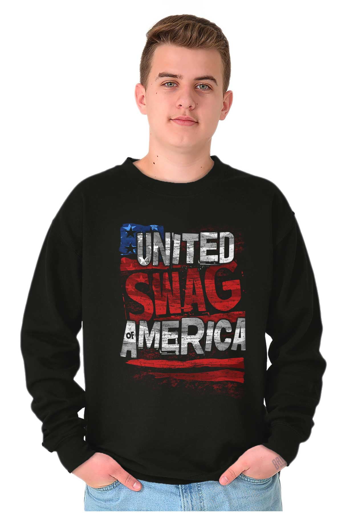 Cool United Swag America USA Flag Sweatshirt for Men or Women Brisco ...