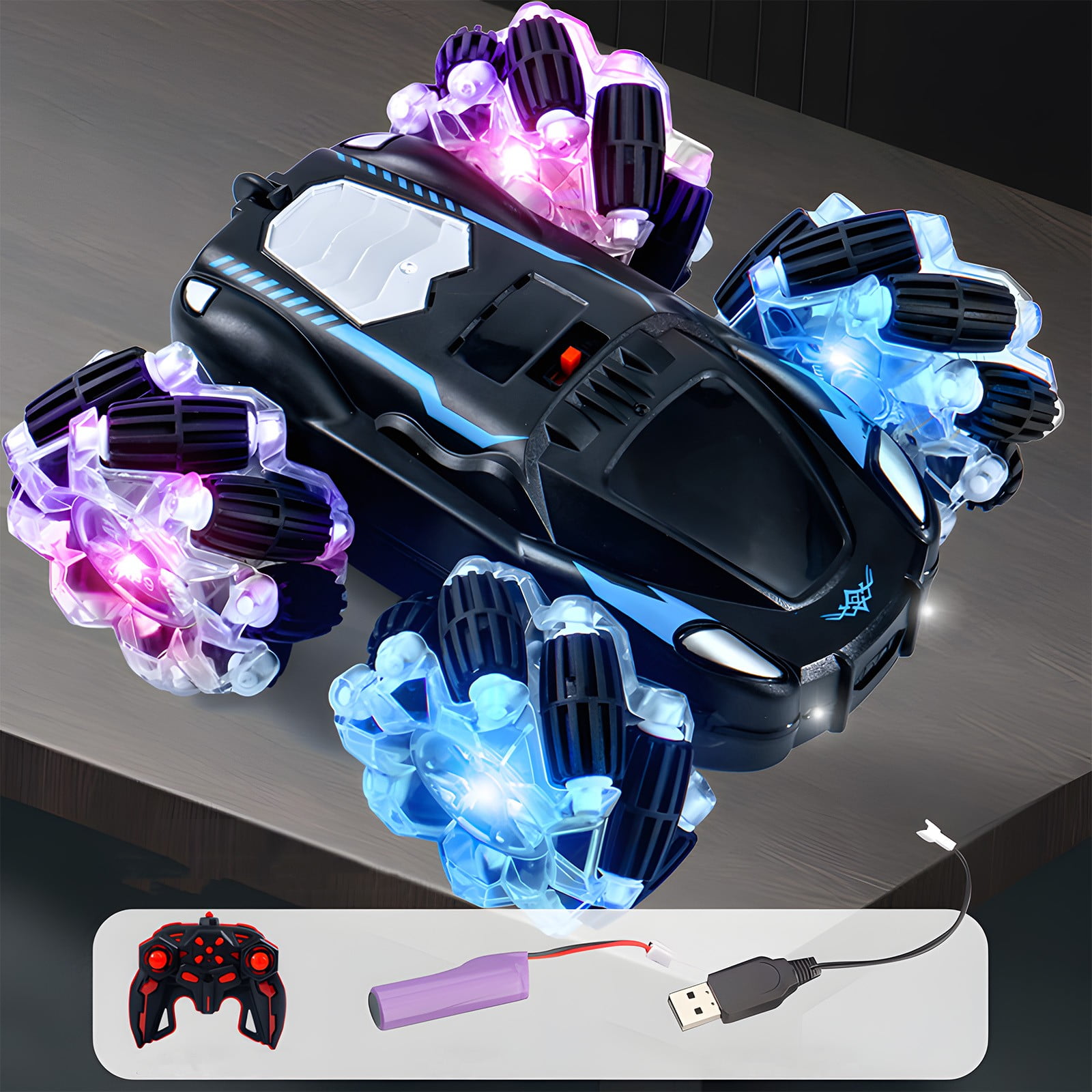 Cool Universal Wheel Charging Four-wheel Drive Car With Lighting And ...
