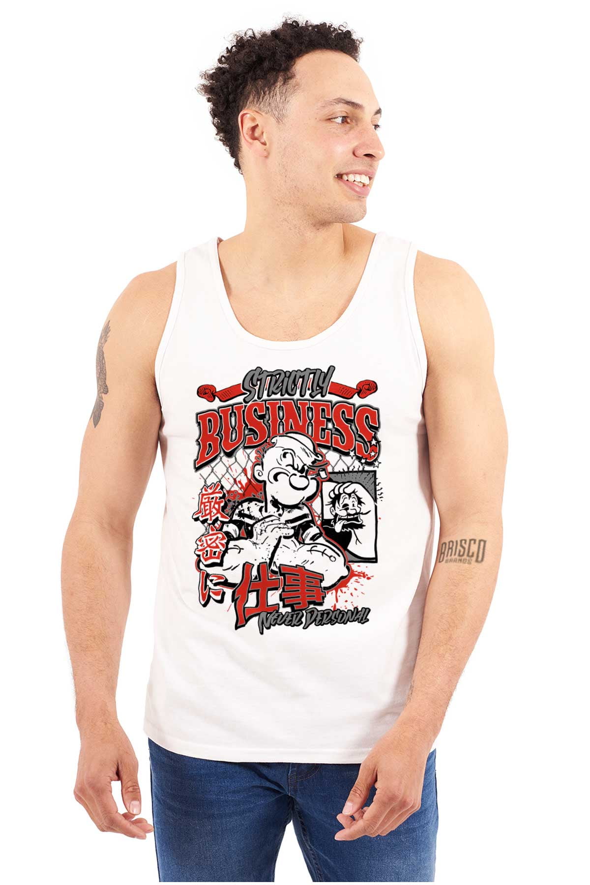 Cool Urban Popeye Strictly Business Mens Big & Tall Graphic Tank Top ...