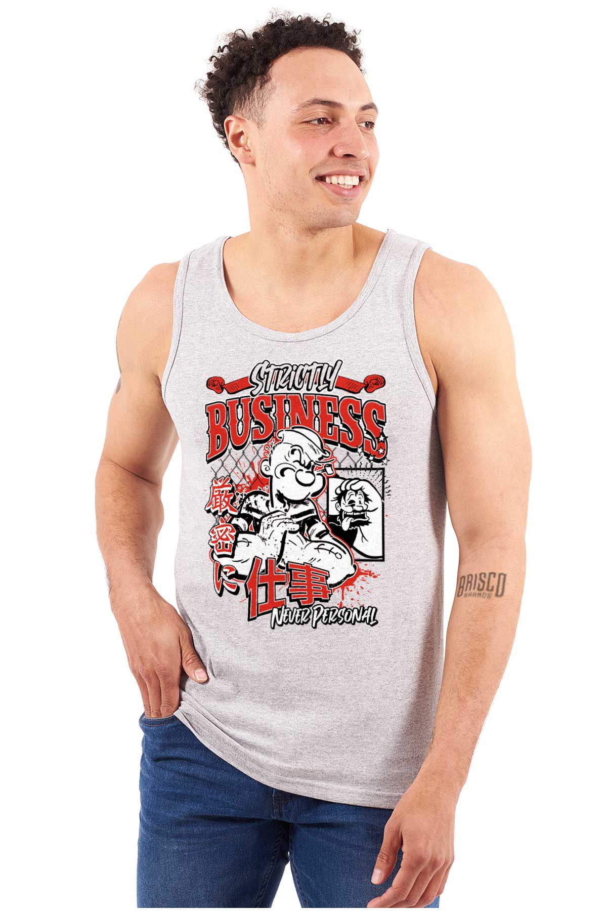 Cool Urban Popeye Strictly Business Tank Top Sleeveless Tee Men Brisco ...