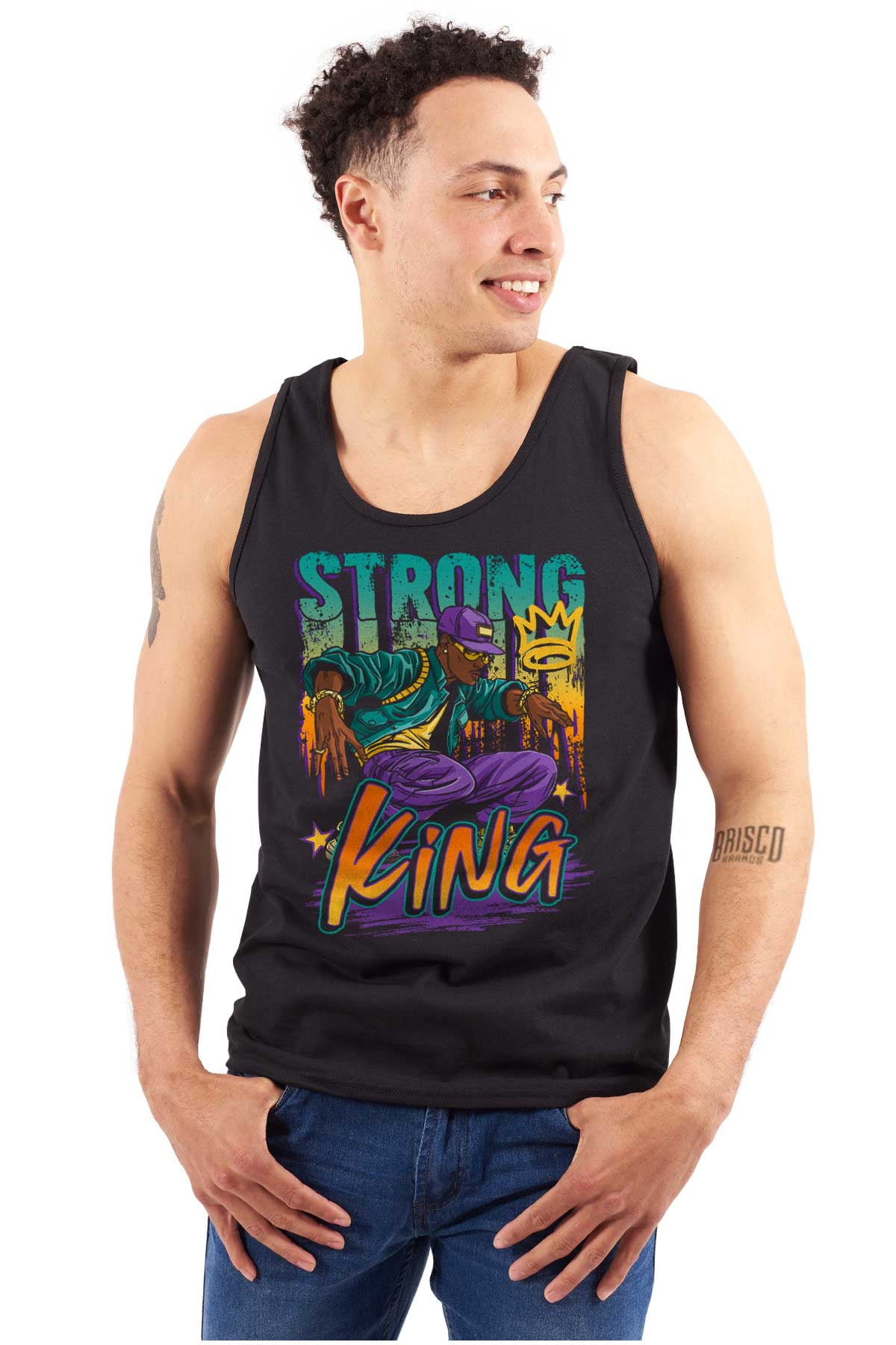 Cool Urban Streetwear Strong King Tank Top Sleeveless Tee Men Brisco ...