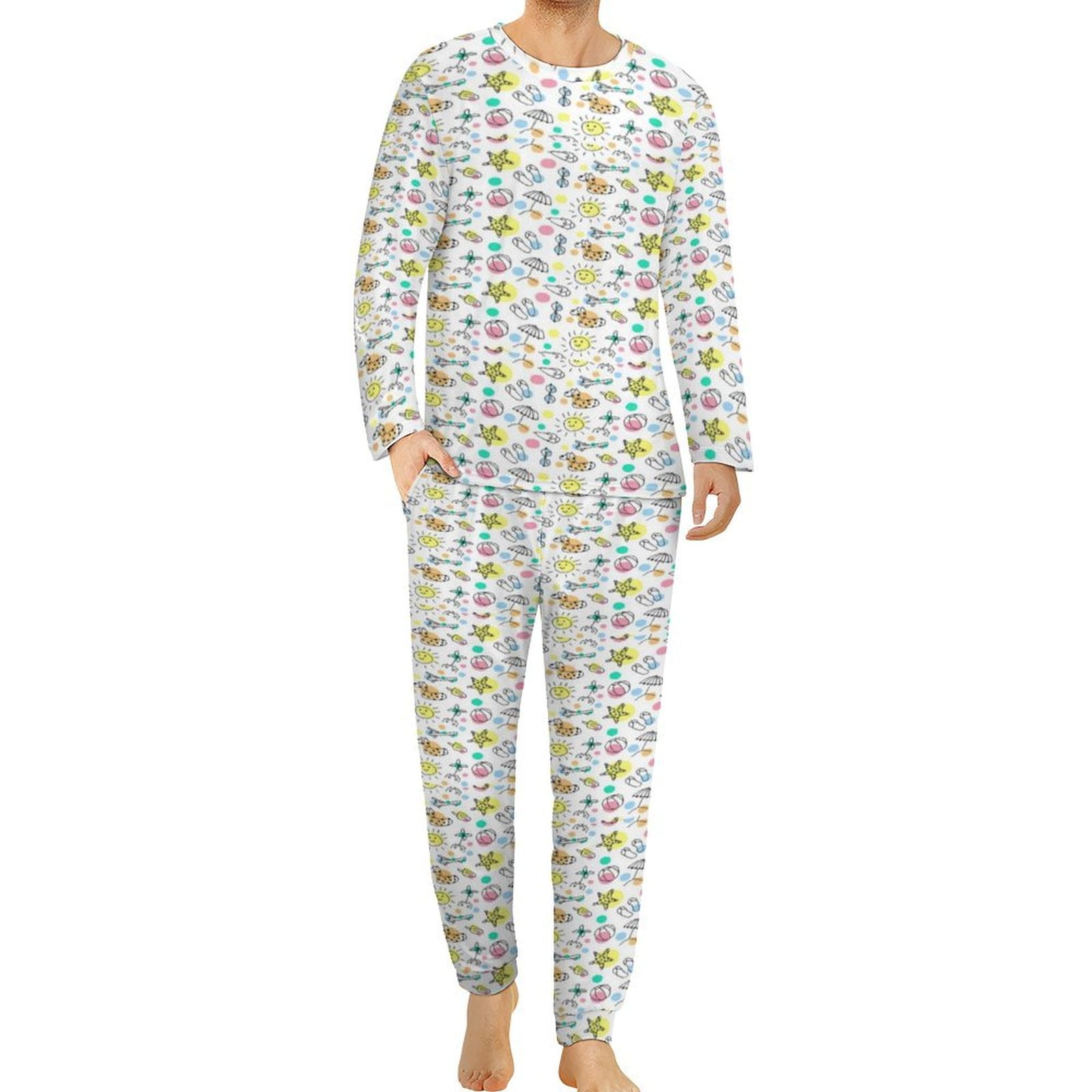 Cool Vaion Pajamas Autumn Colorful Flip Flops Aesthetic Nightwear Mens ...