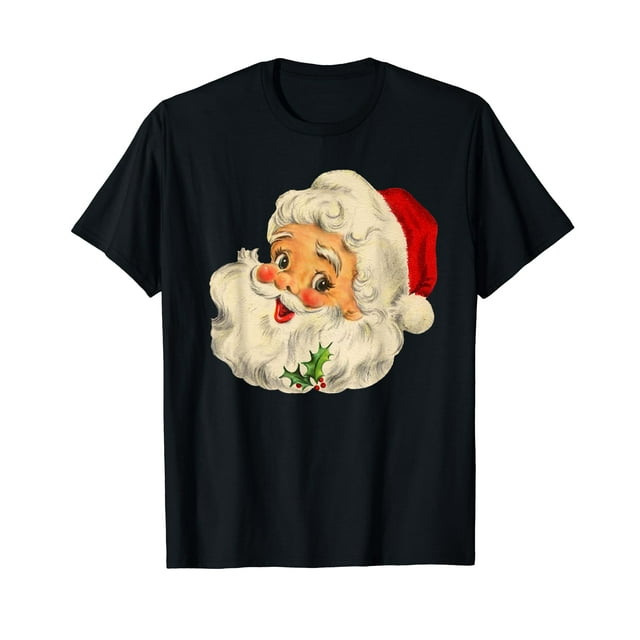 Cool Vintage Christmas Santa Claus Face T-Shirt - Walmart.com