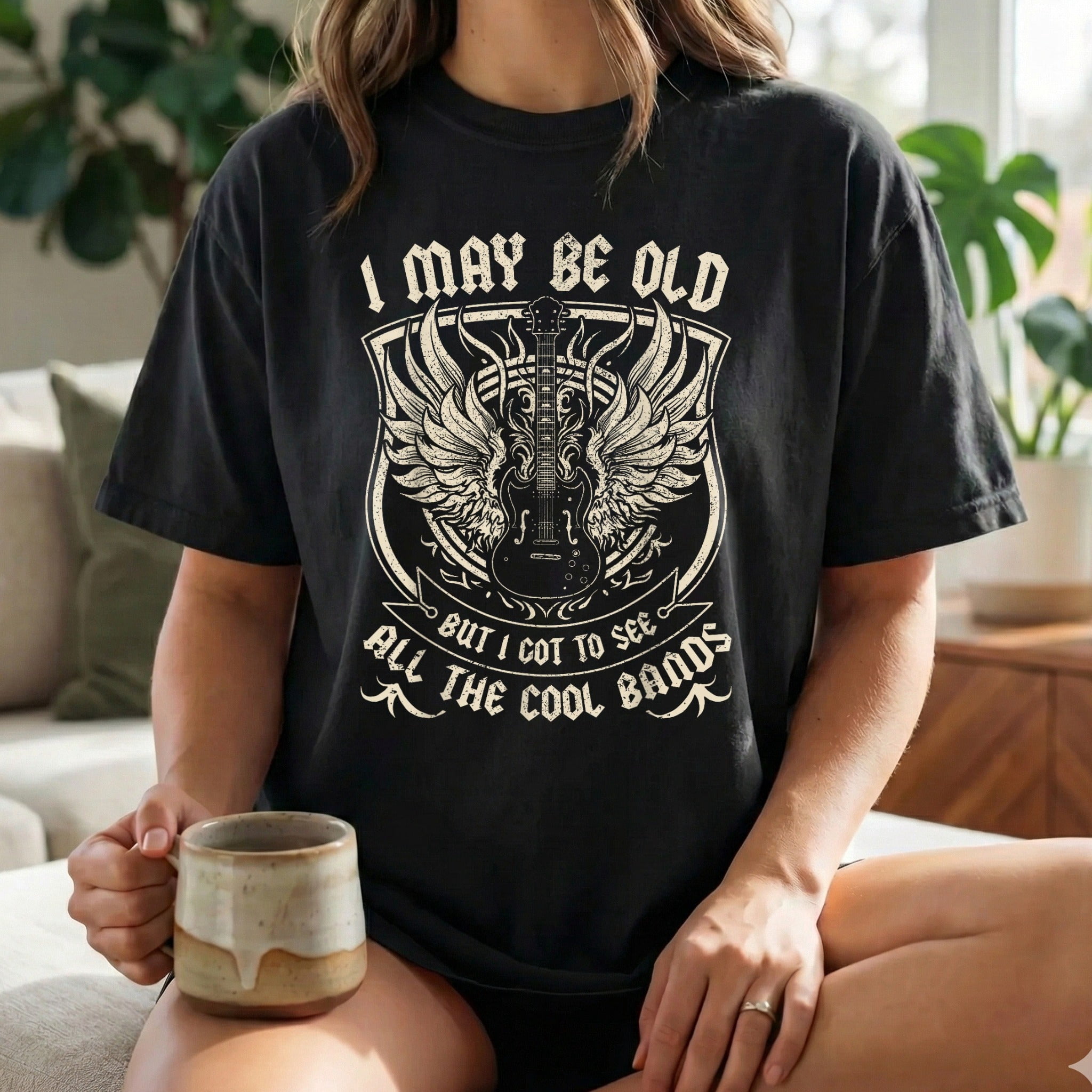 Cool Vintage Guitar Wings Graphic Comfort Colors T-Shirt for Music ...