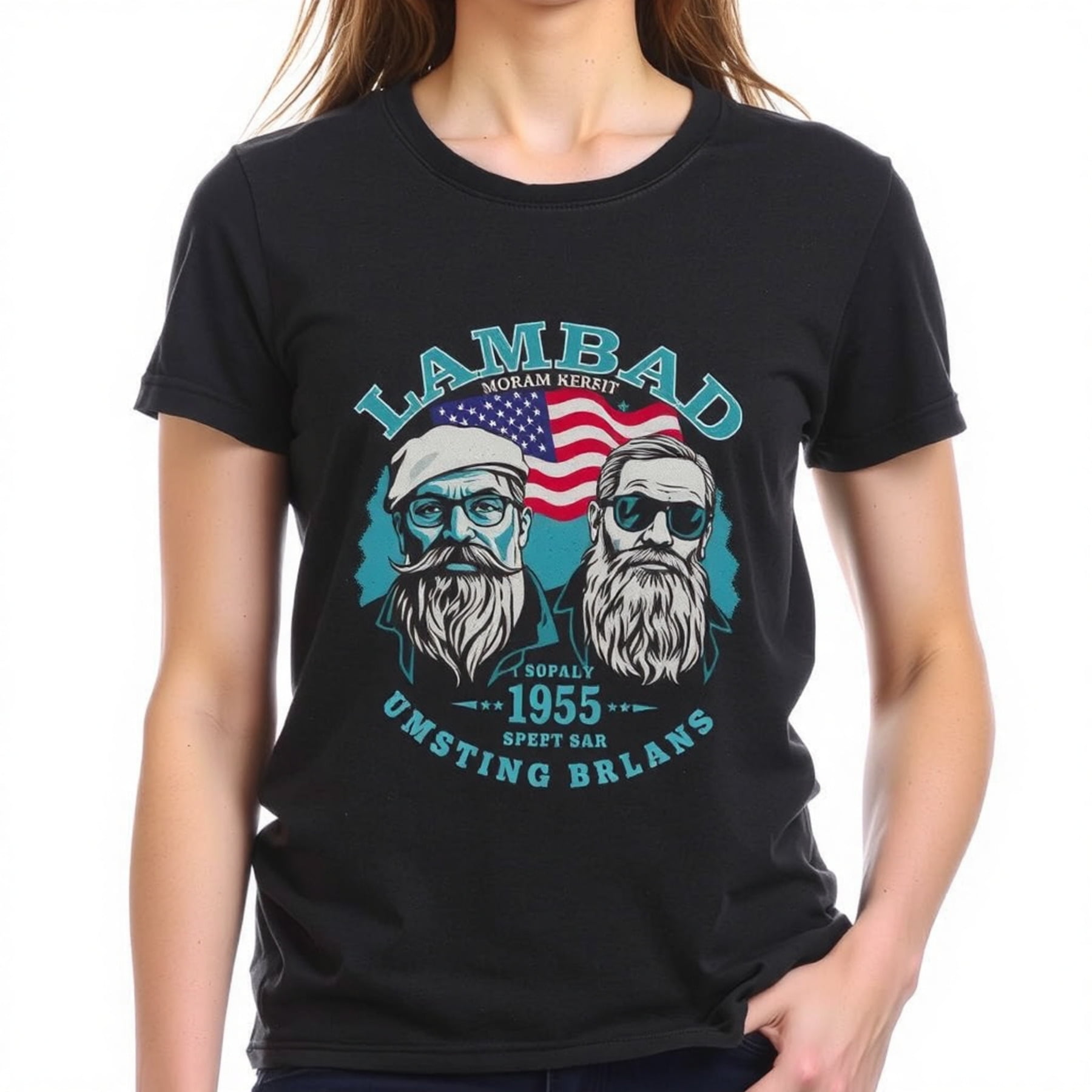 Cool Vintage Style T-Shirt with Bearded Men & US "Lambad Moram Kereit ...