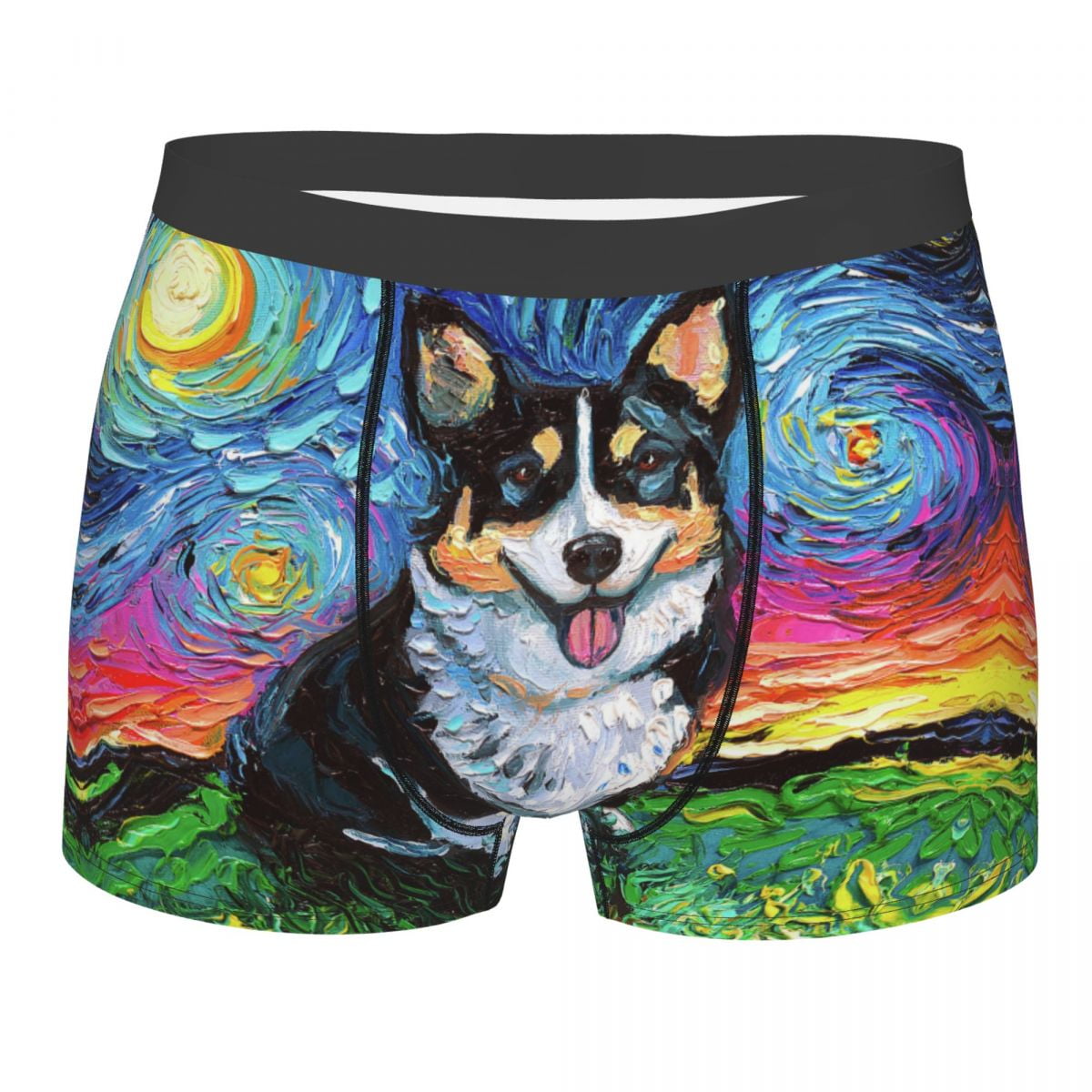 Cool Welsh Corgi Bubble Tea Dog Boxers Shorts Panties Male Underpants ...
