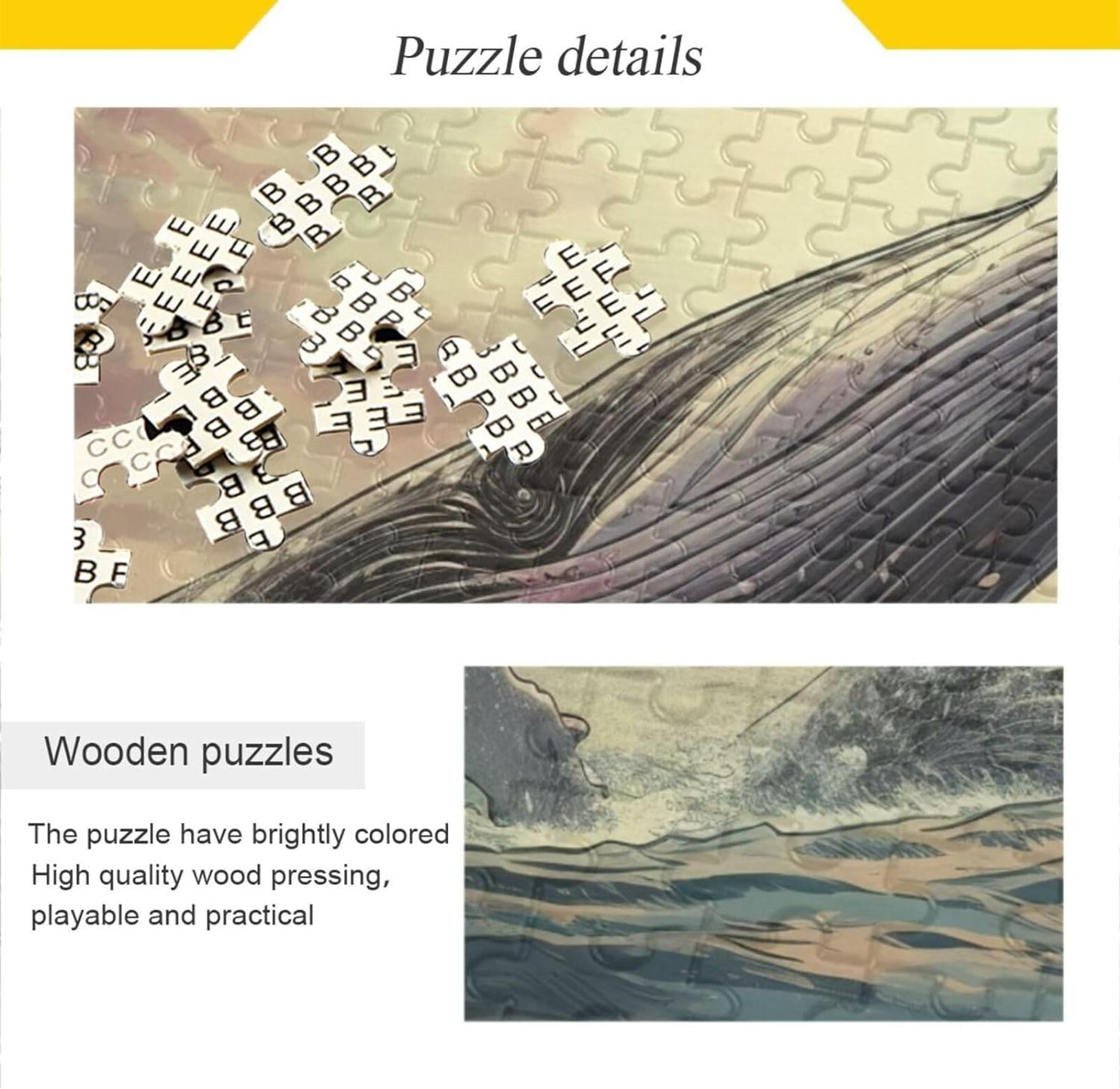 Cool Whales Jigsaw Puzzle 500 Pieces, Zigsaw with Storage Bag and Reference Picture Easy to ...