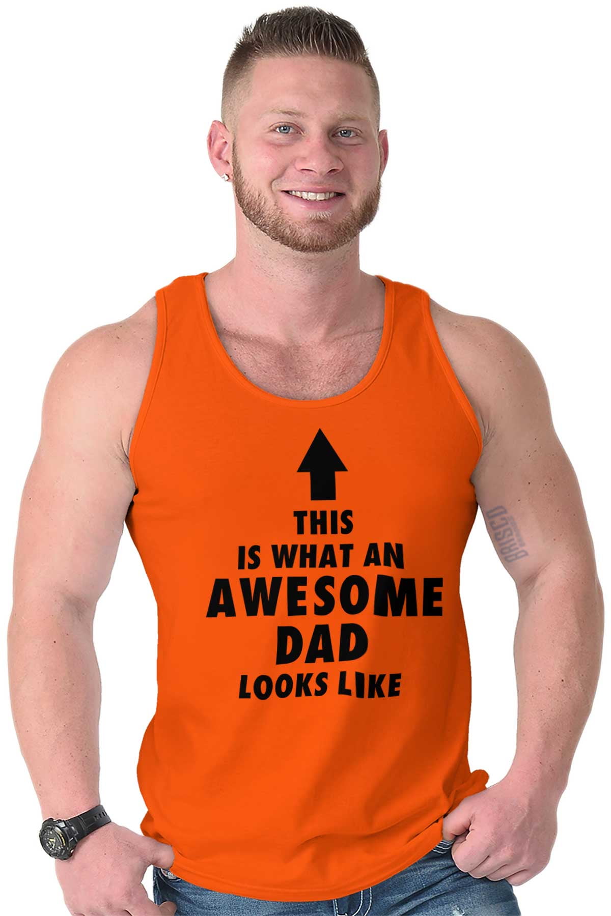 Fathers Day Looks Like Awesome Dad Tank Top Sleeveless Tee Men Brisco ...