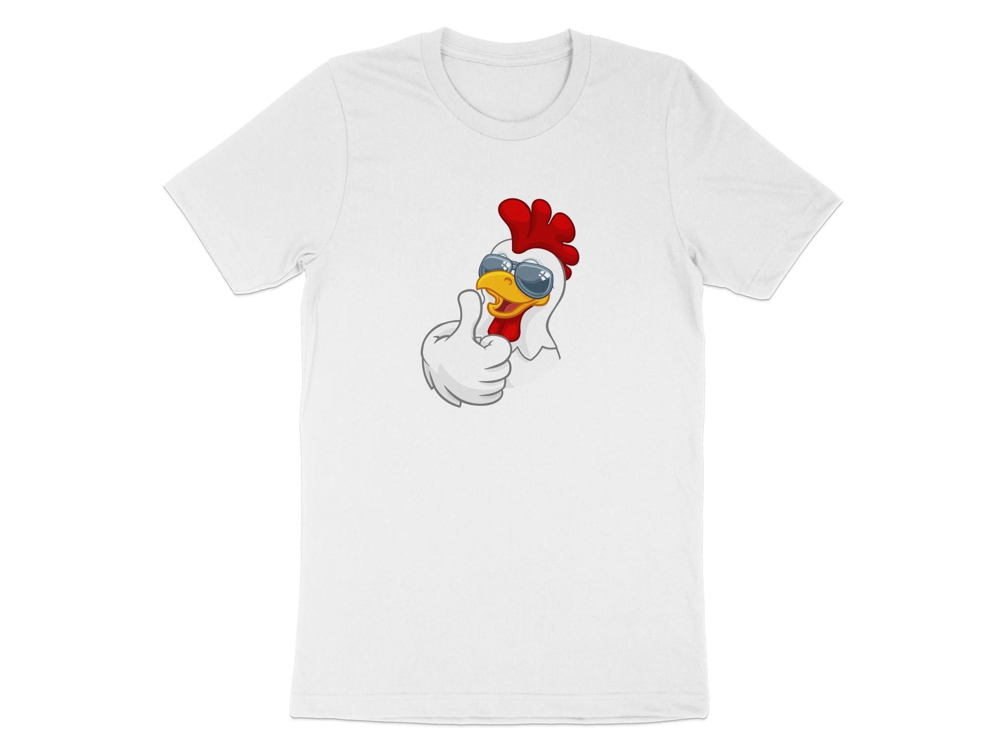 Cool White Chicken Rooster with Sunglasses Thumbs Up Animal T-Shirt ...