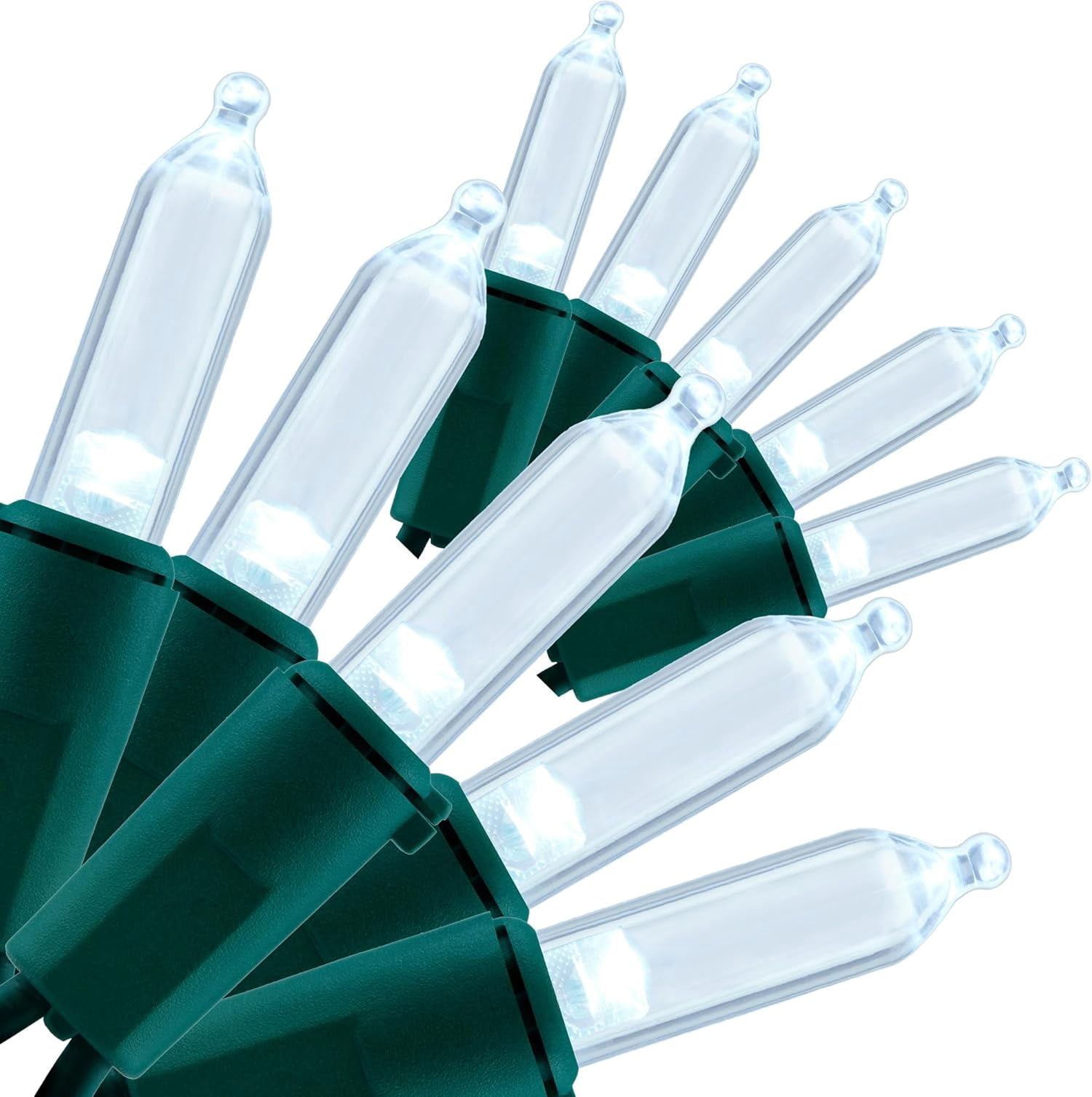 Cool White Christmas Lights 200 Count 50 ft, of 2 Strands 25 ft 100 Lights UL String Light Set ...