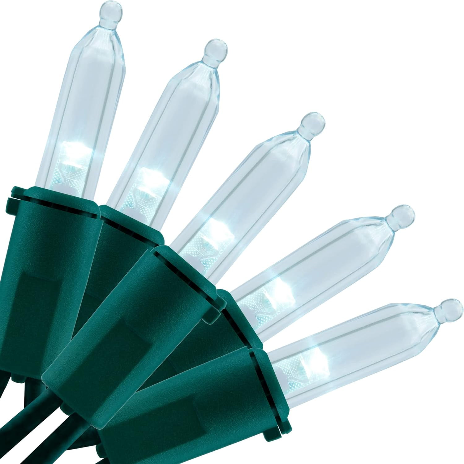 Cool White Christmas Lights with Wire, 33 ft 100 Count UL Commercial ...