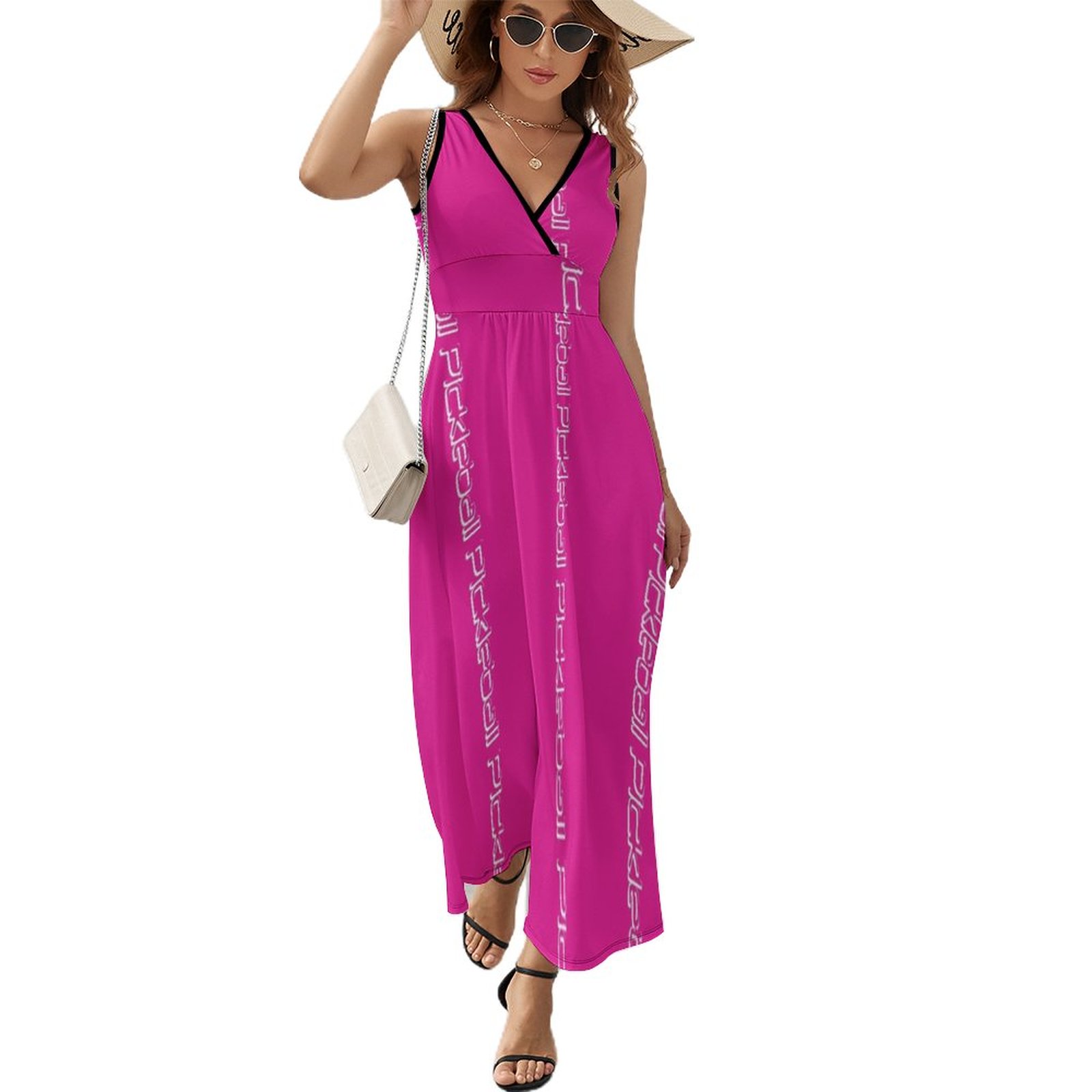 Cool White Pickleball Logo Sleeveless Dress luxury women's party ...