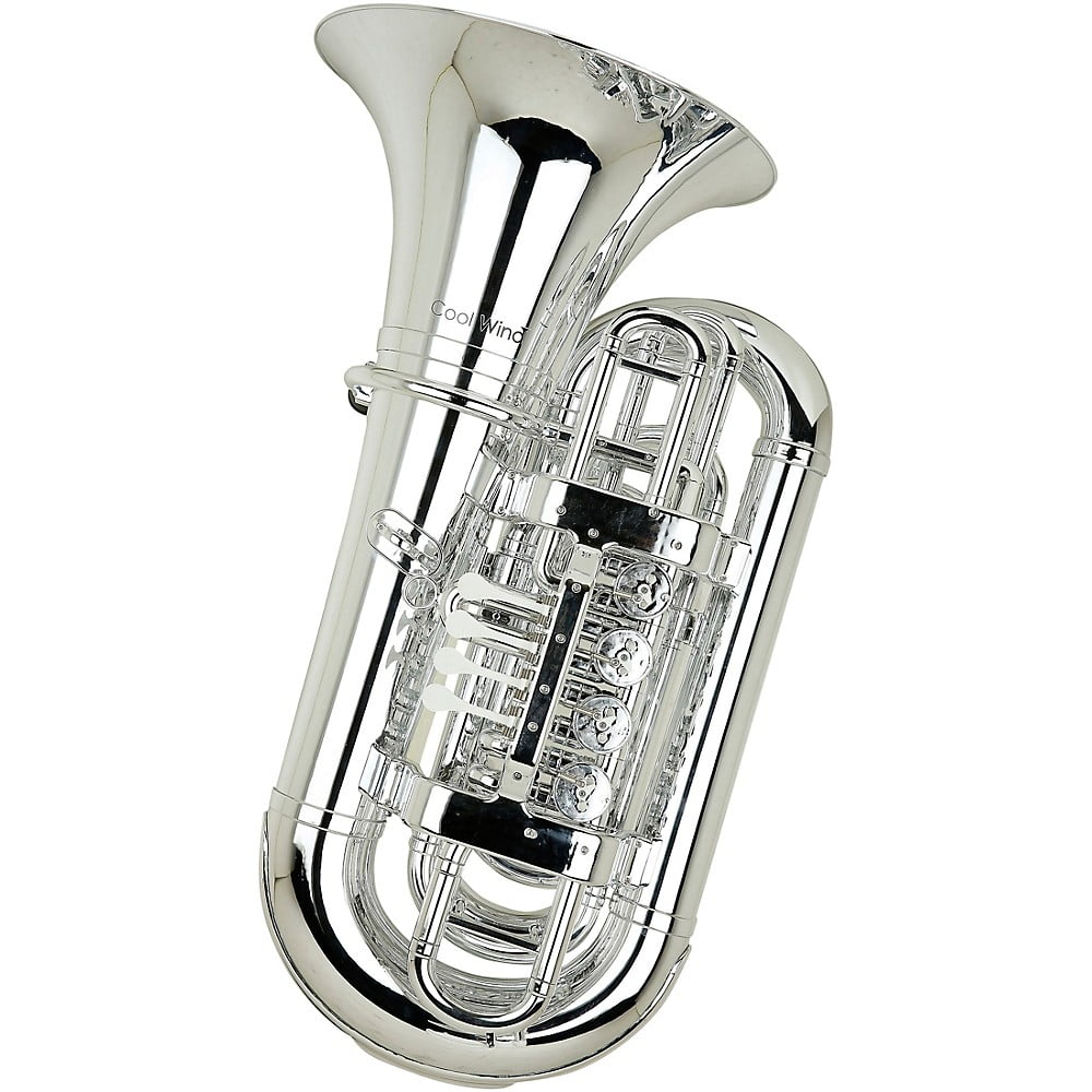 Cool Wind CTU-200 Metallic Series 4-Valve Plastic BBb Tuba Silver ...