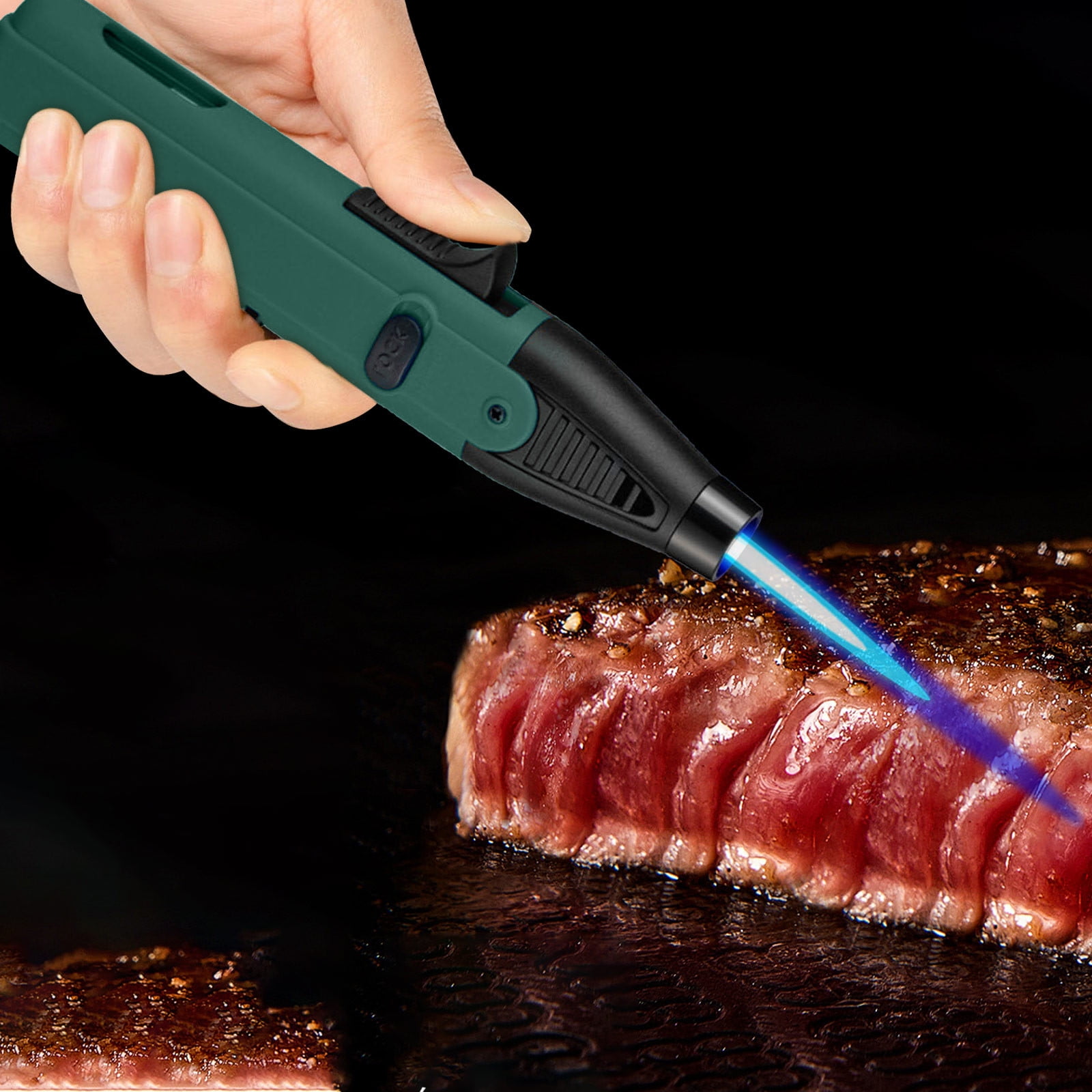 Cool Windproof Outdoor Torch Lighter Jet Blue Flame Lighter Butane ...