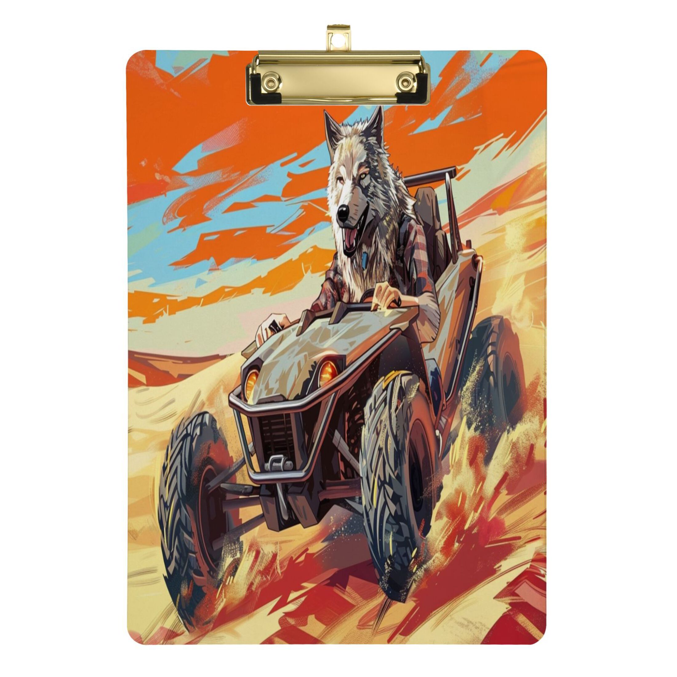 Cool Wolf Driving Truck Acrylic Clipboards A4 Standard Letter Size ...
