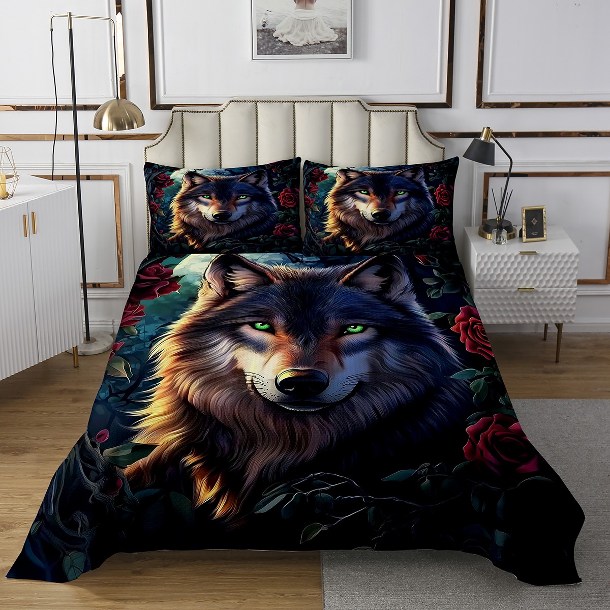 Cool Wolf Quilt Set for Boys Girls Kids 3D Wild Animal Wolf Bedspread ...