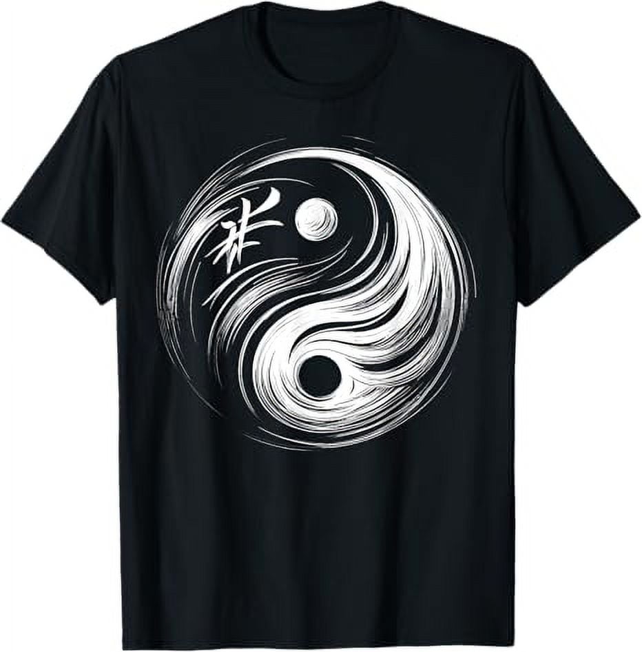 Cool Yin and Yang Symbol Calligraphy Art Style Men Women T-Shirt ...