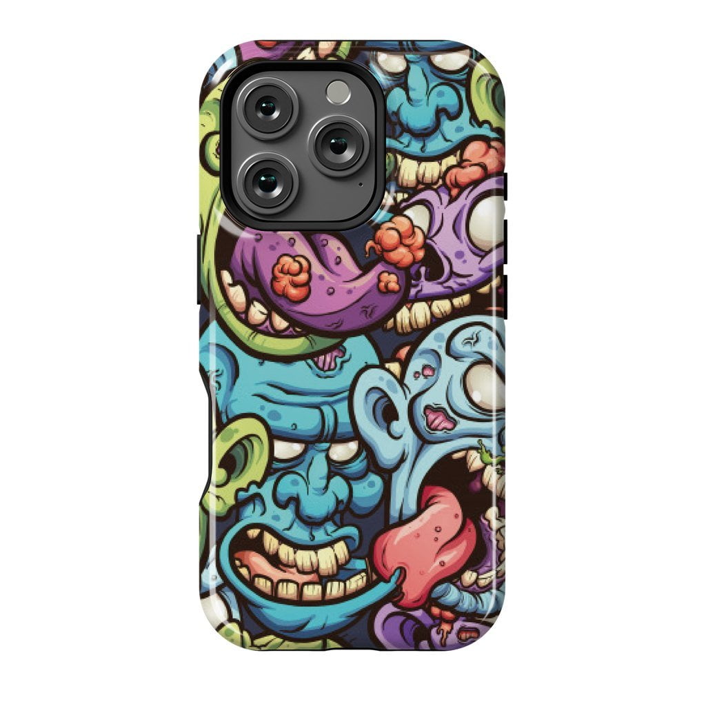 Cool Zombies Love Design Clear iPhone Case with iPhone 11 to 16 Pro Max ...