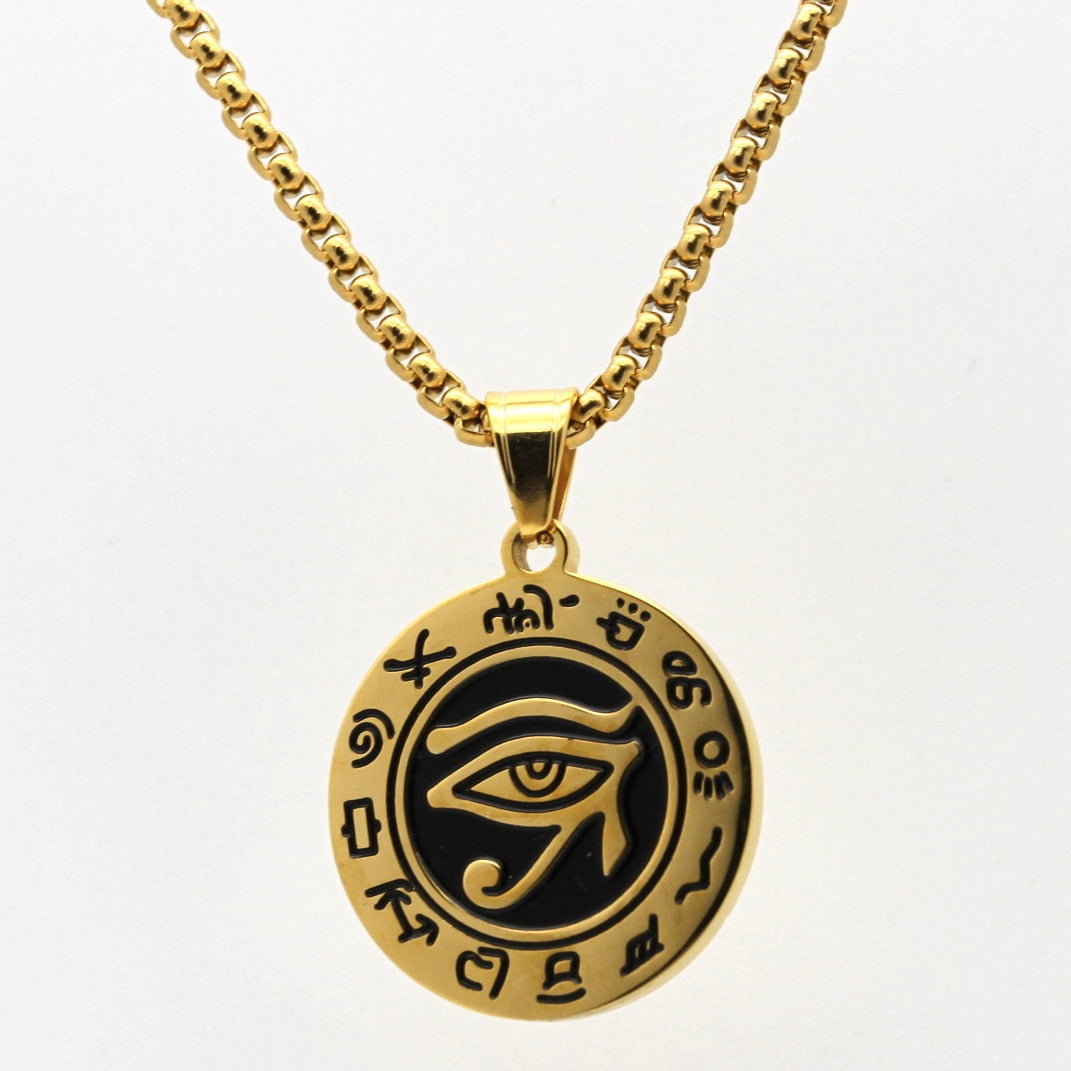 Cool accessories European and n Eye of Horus 14K Yellow Gold pendants ...