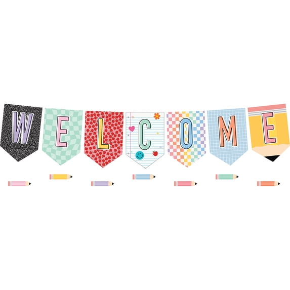 Teacher Created Resources Cool for School Pennants Welcome Bulletin ...