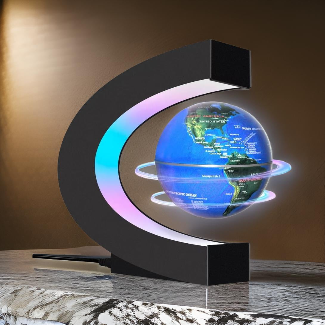Cool gadgets, magnetic floating globe with LED lights Men's C-shaped ...