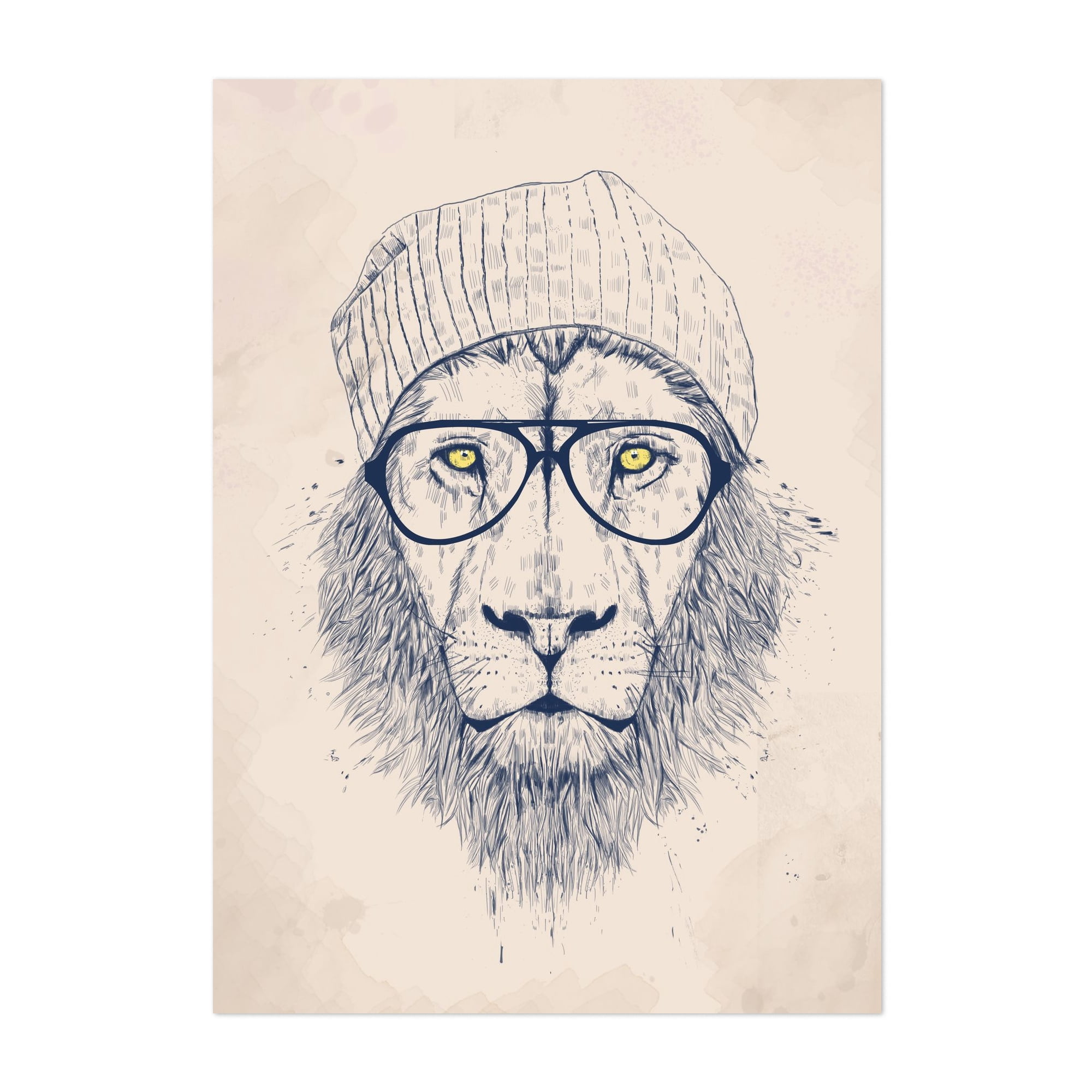 Cool lion - Drawing Animal Line Art Illustration Sketch Modern Art ...