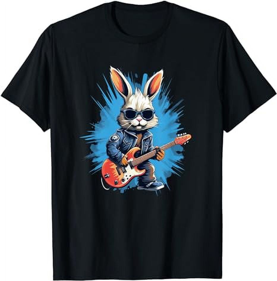 Cool rocker bunny with electric guitar for rock Easter event T-Shirt ...