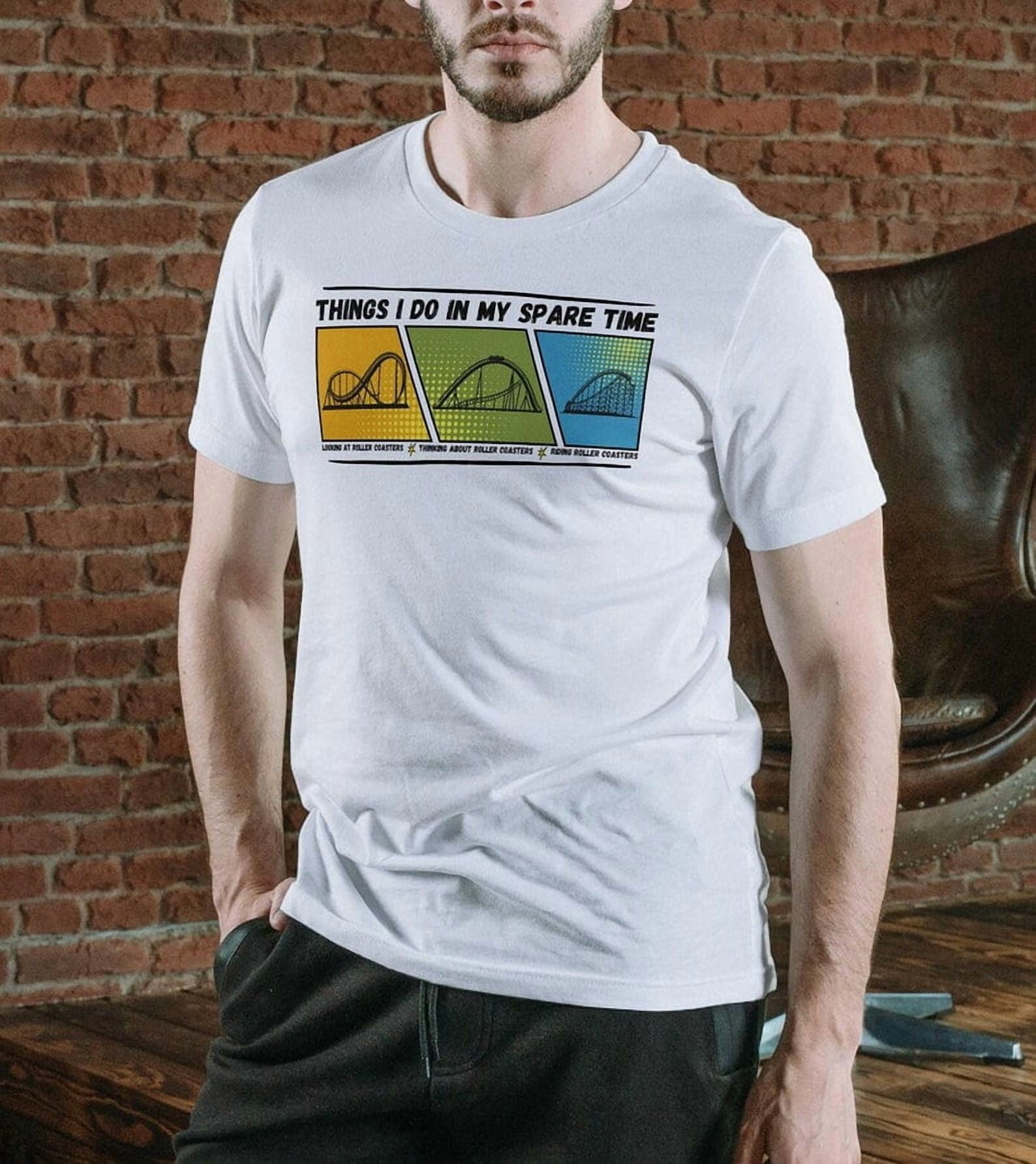 Cool roller coaster T-shirt 'Things I Do in My Spare Time' for men and ...