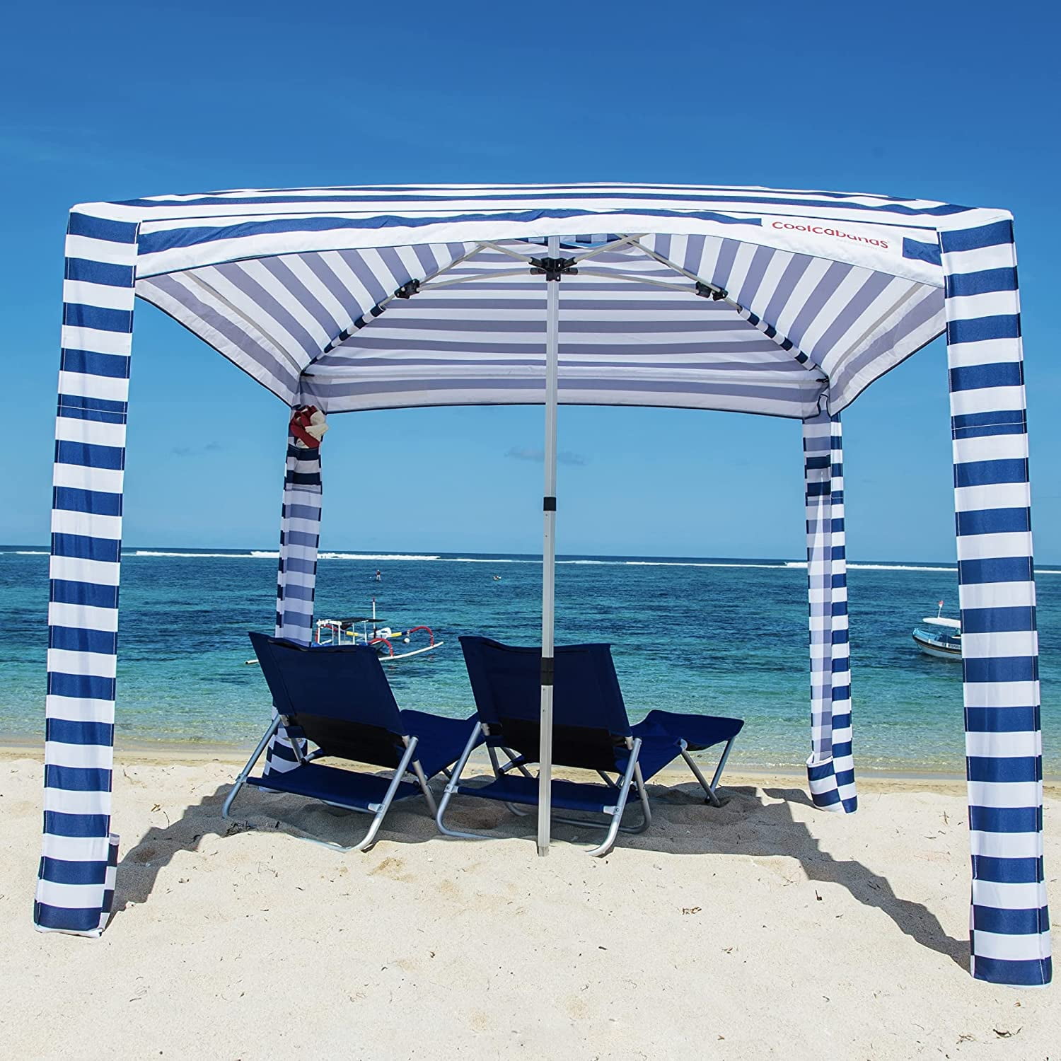 CoolCabanas Beach Cool Cabana Canopy Sun Shade Shelter Tent - 8' x 8 ...