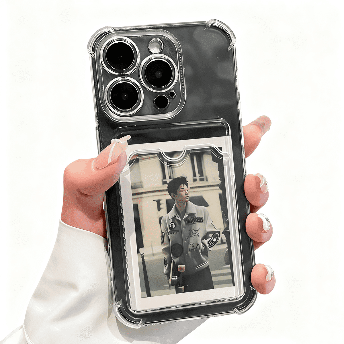 CoolDesignCase Clear with Card Holder Shockproof Corner Phone Case for ...
