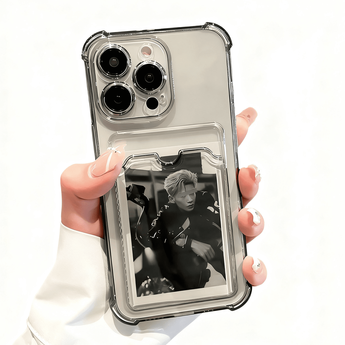 CoolDesignCase Clear with Card Holder Shockproof Corner Phone Case for ...