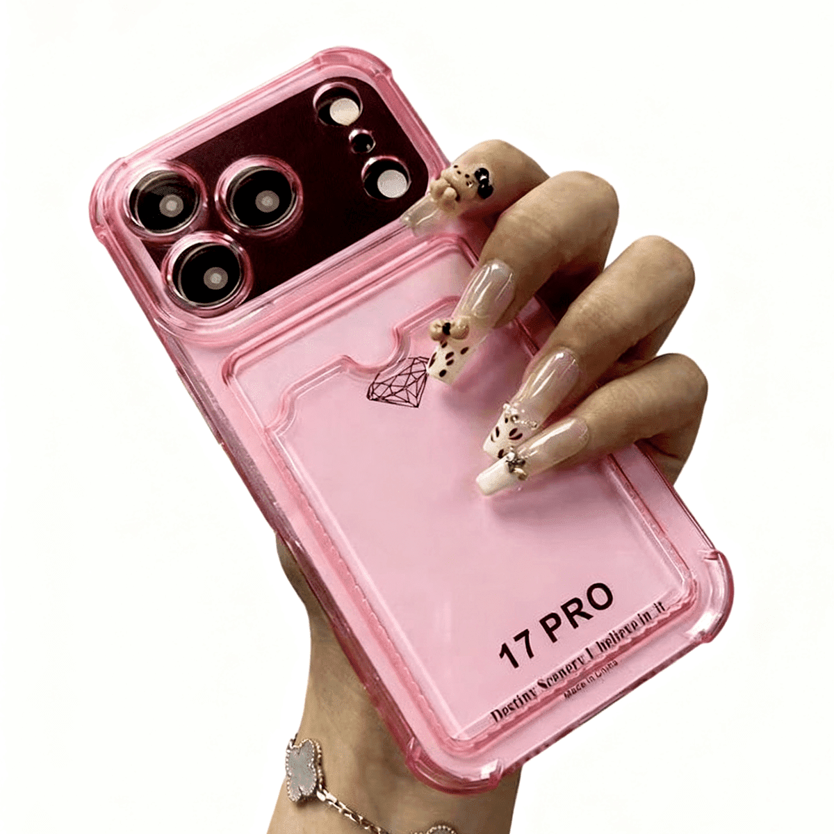 CoolDesignCase Clear with Card Holder Shockproof Corner Phone Case for ...