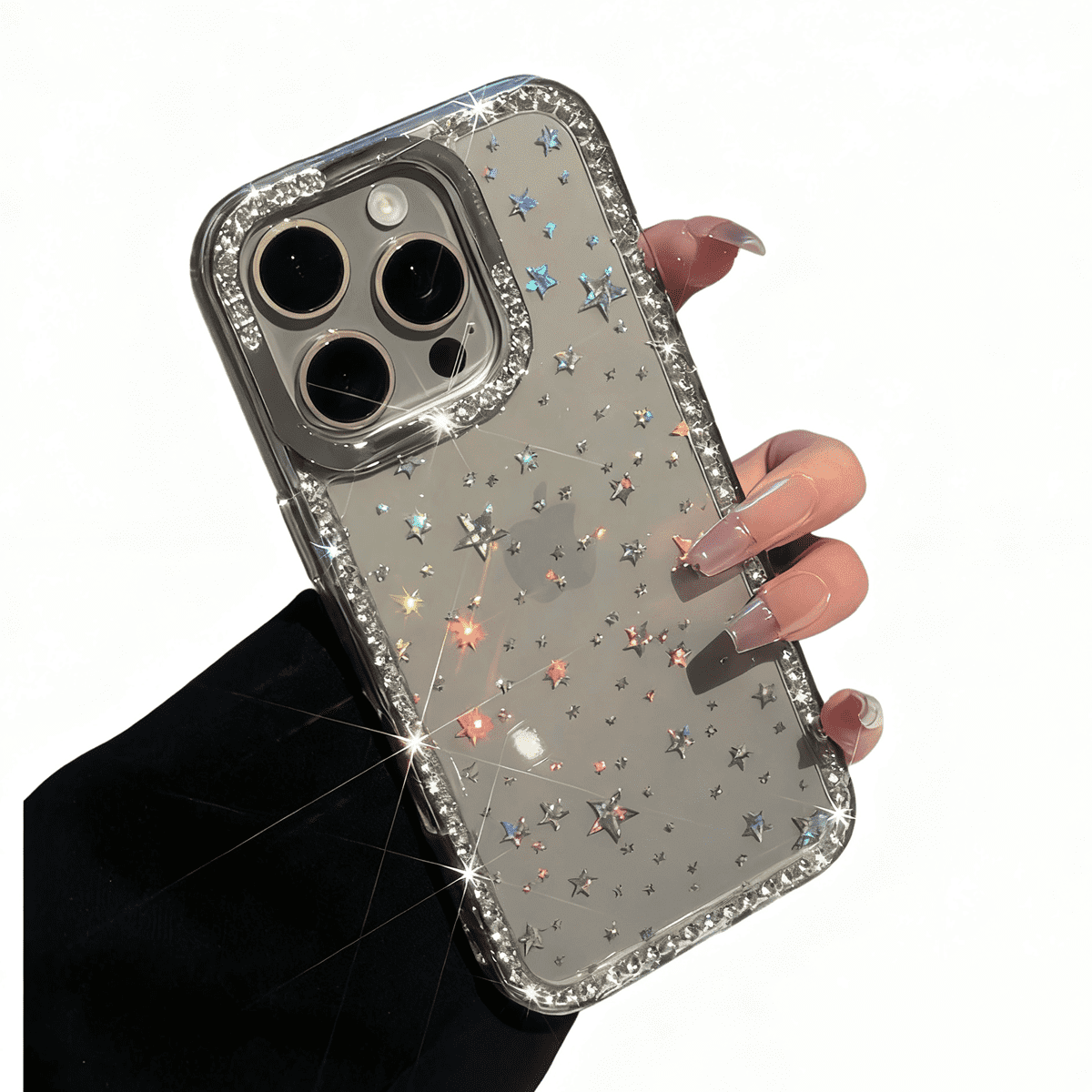 CoolDesignCase Luxury Bling Star Clear Phone Case with Rhinestone ...