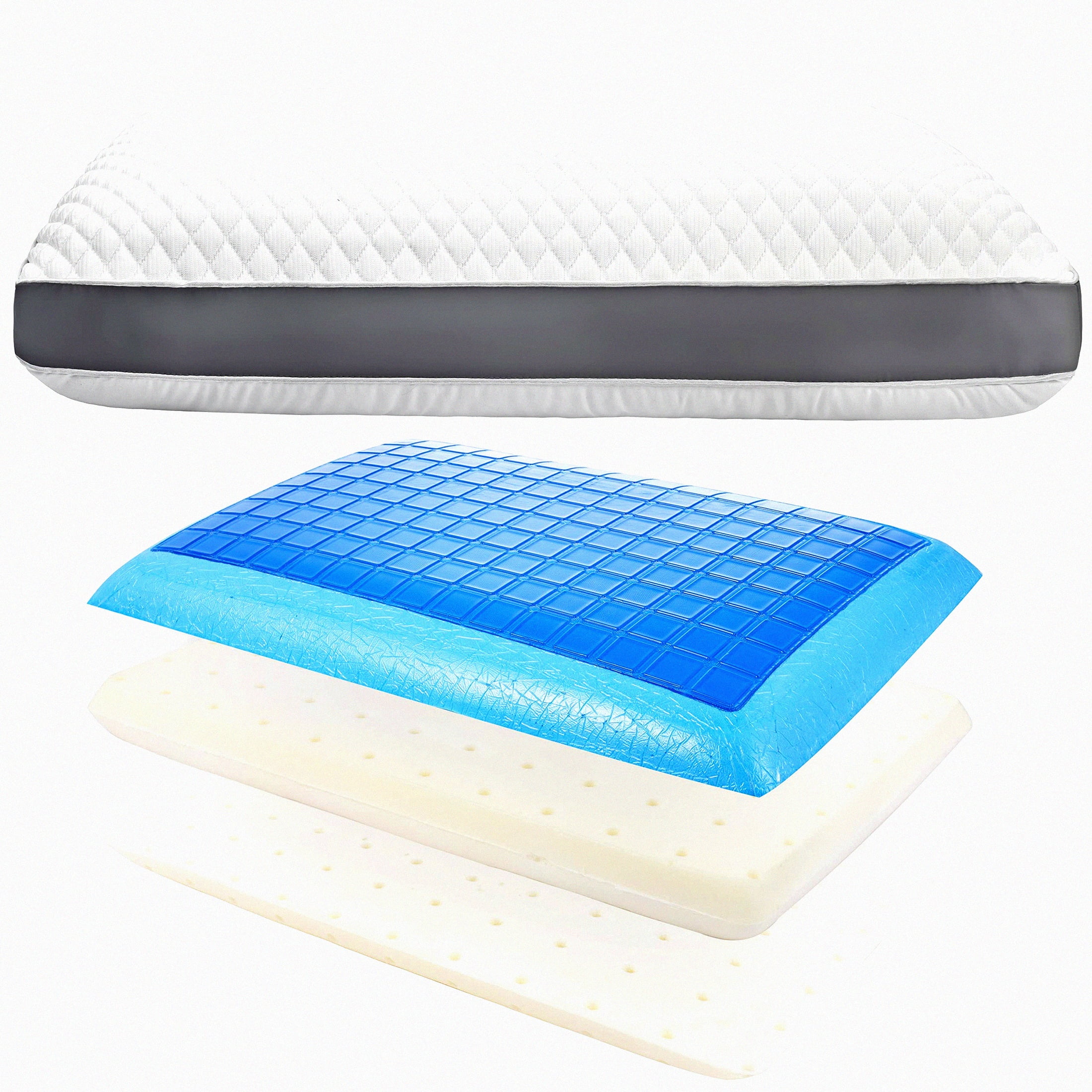 CoolDream Memory Foam Pillow - Adjustable Layers for Back, Stomach ...