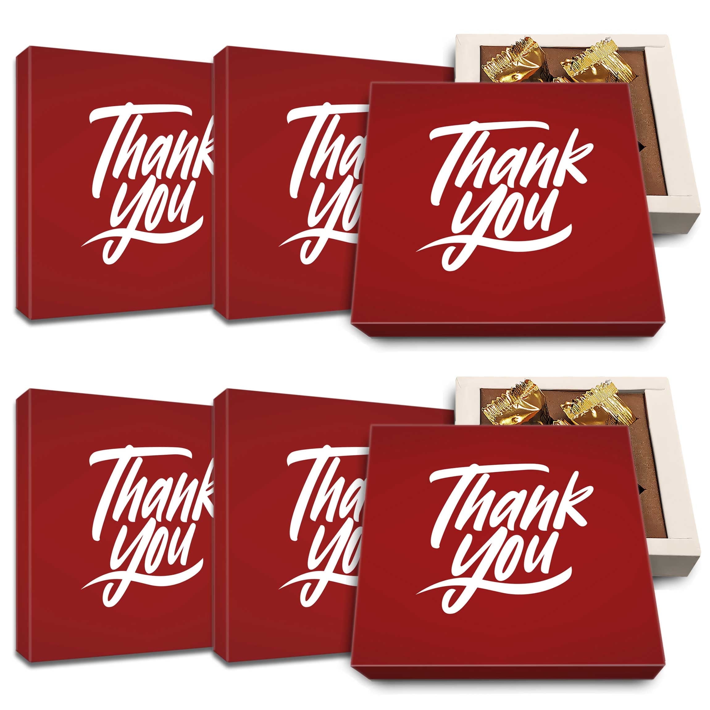 CoolGiftBox Bright Red Thank You Gift Box Filled with chocolate ...